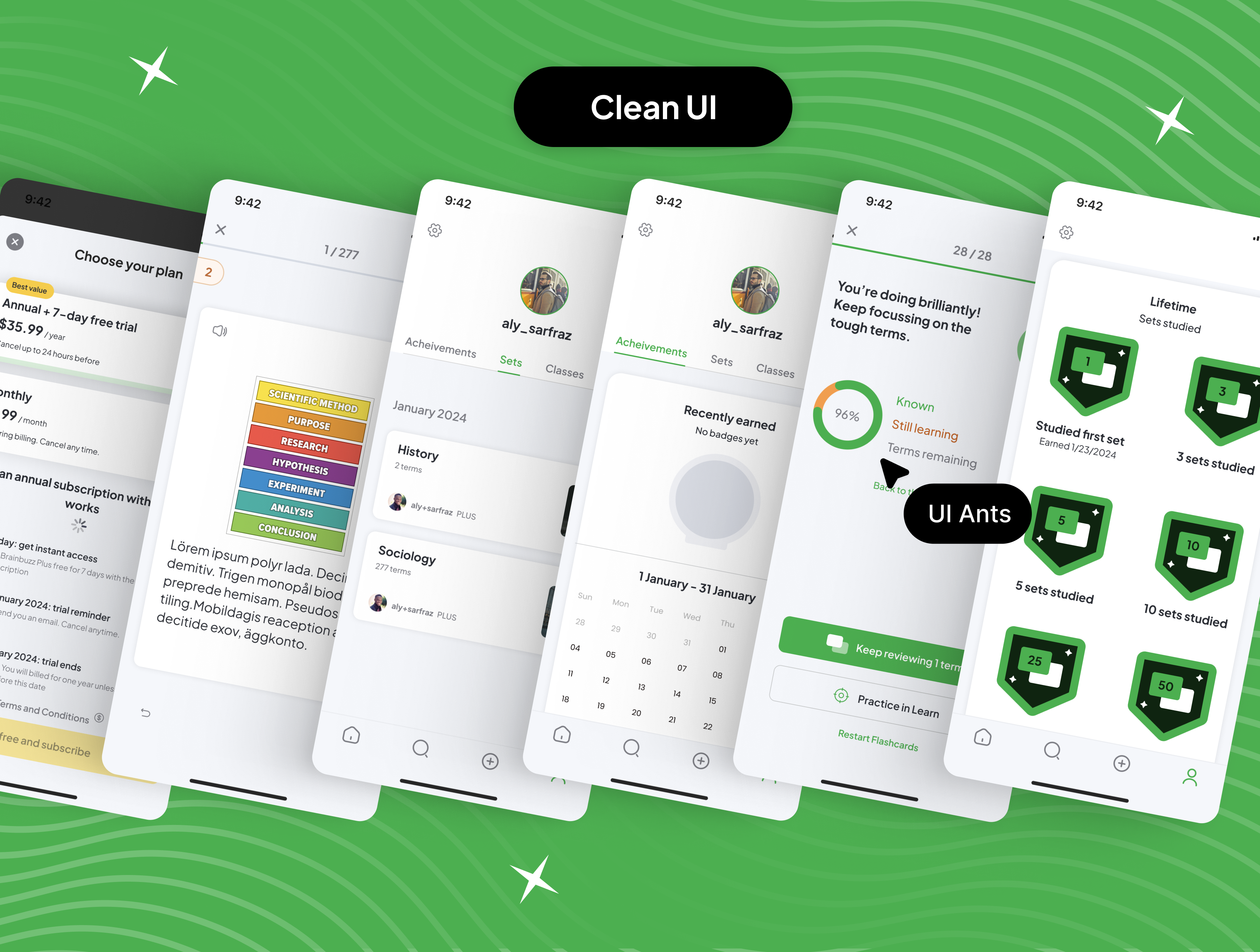 Quiz & Flashcards App UI Kit by UI Ants on Dribbble