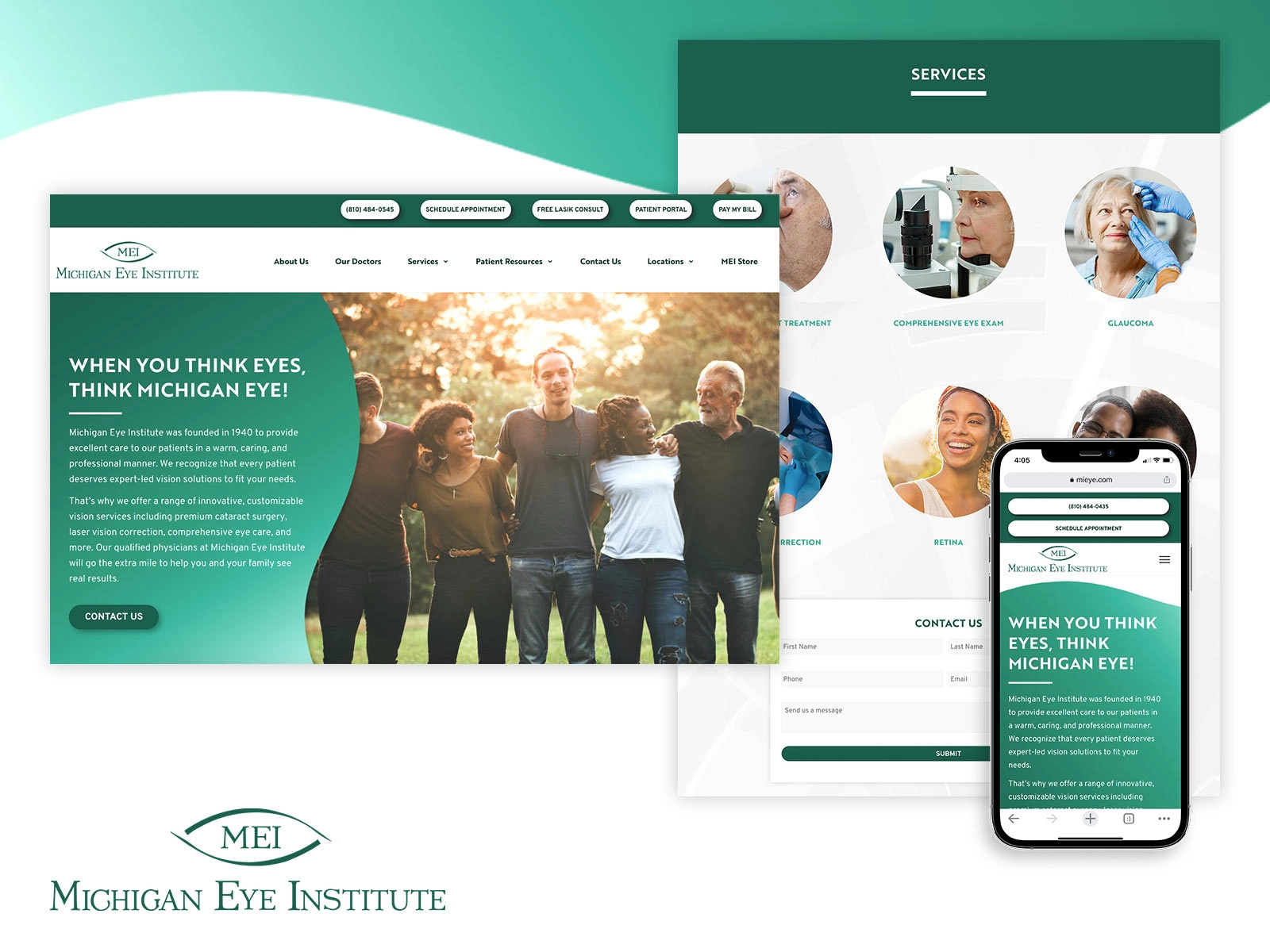 Michigan Eye Institute Website Design & Build by Camille Roubik for ...