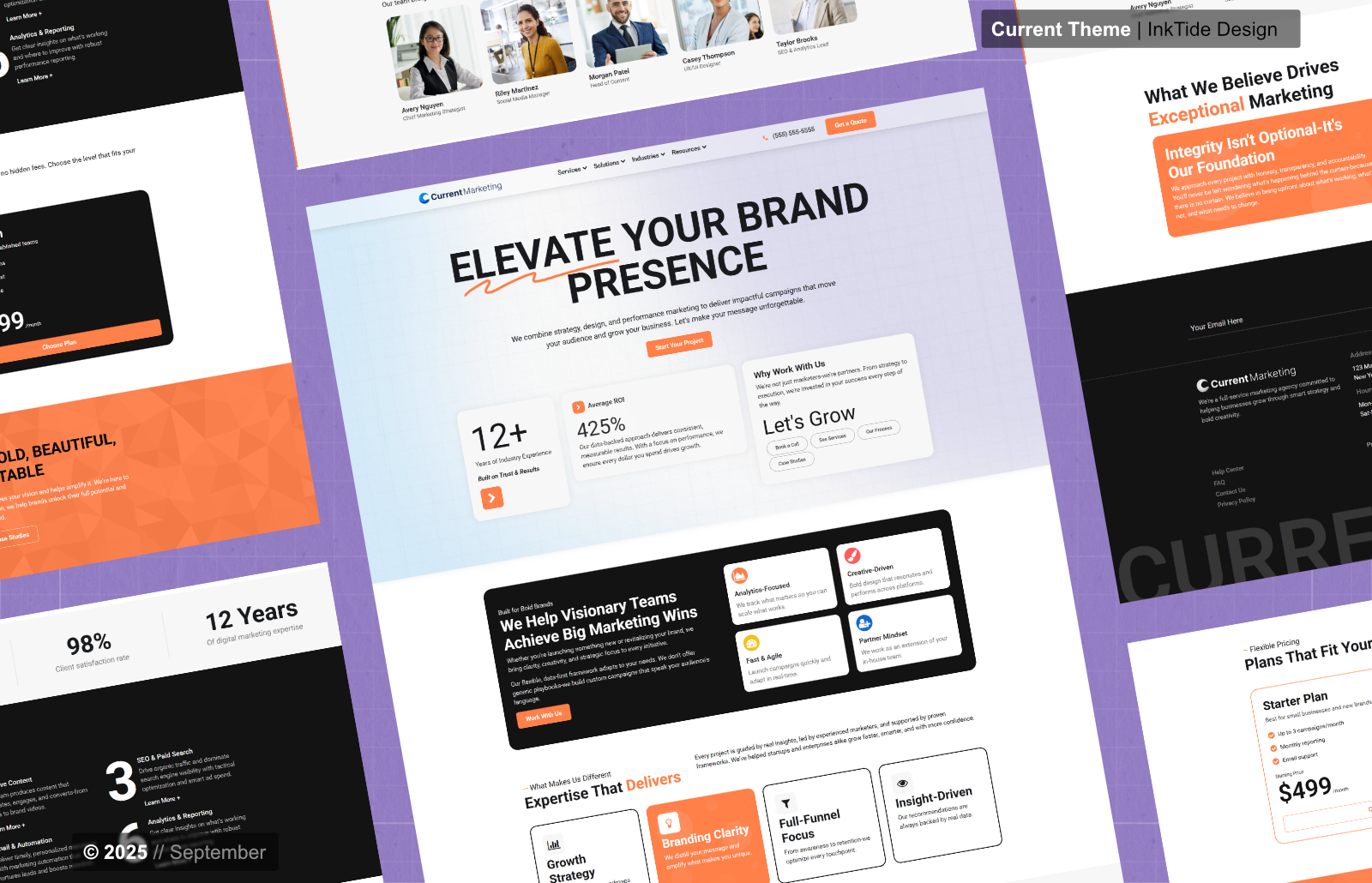 Current Marketing – One Page Bootstrap Template by InkTide Design on ...