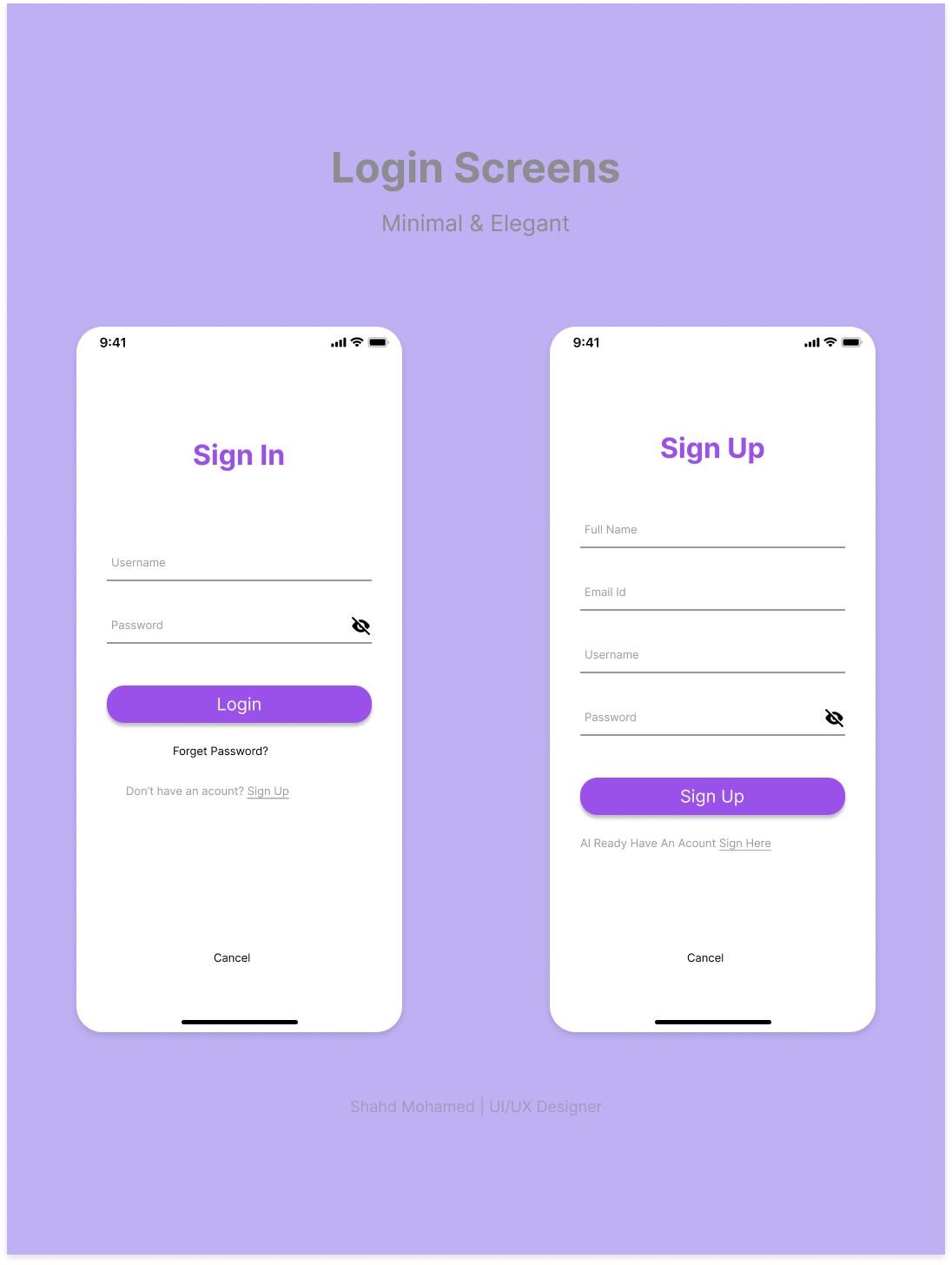 Minimal & Clean Login Page by Shahd Mohamed on Dribbble