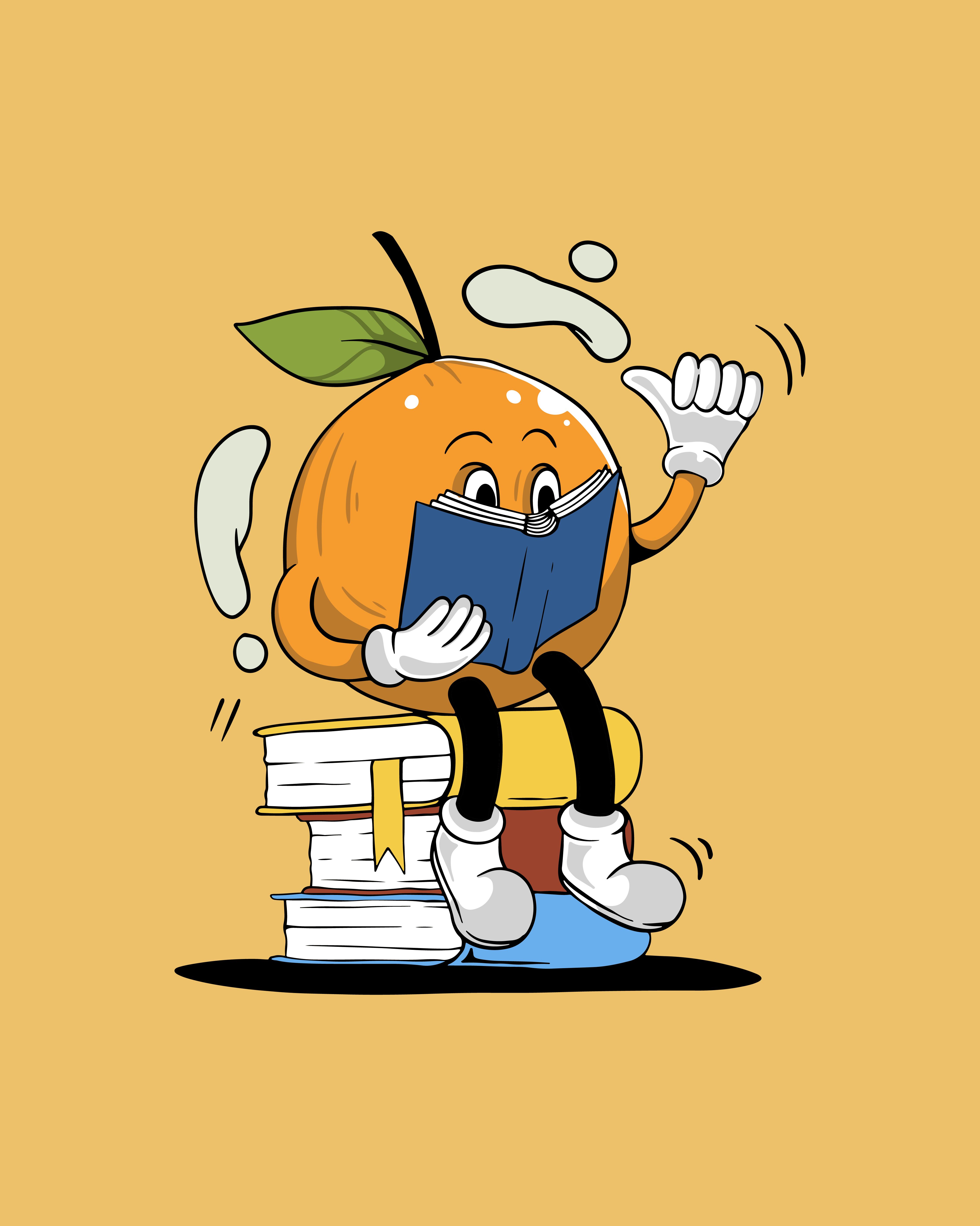 Orange Reader Illustration by Pokal Studio on Dribbble