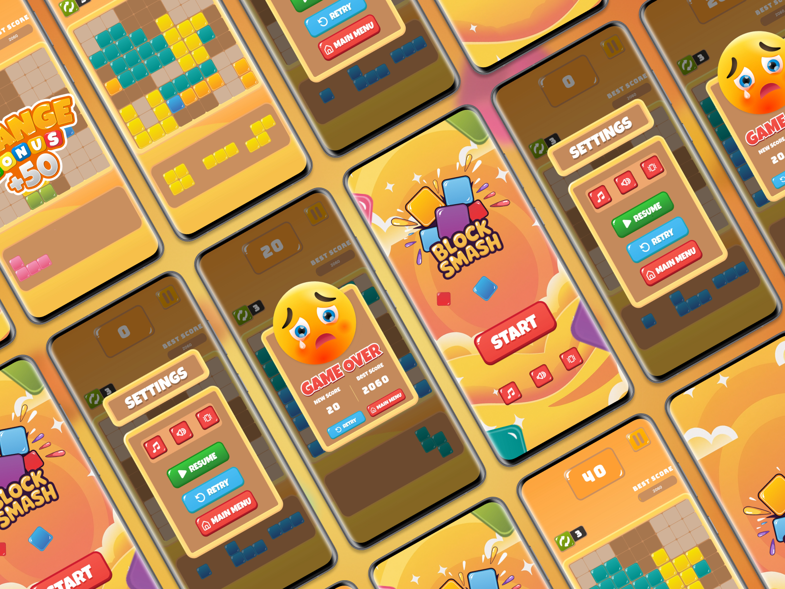 Block Smash Game UI Design by Rabonty Roy on Dribbble