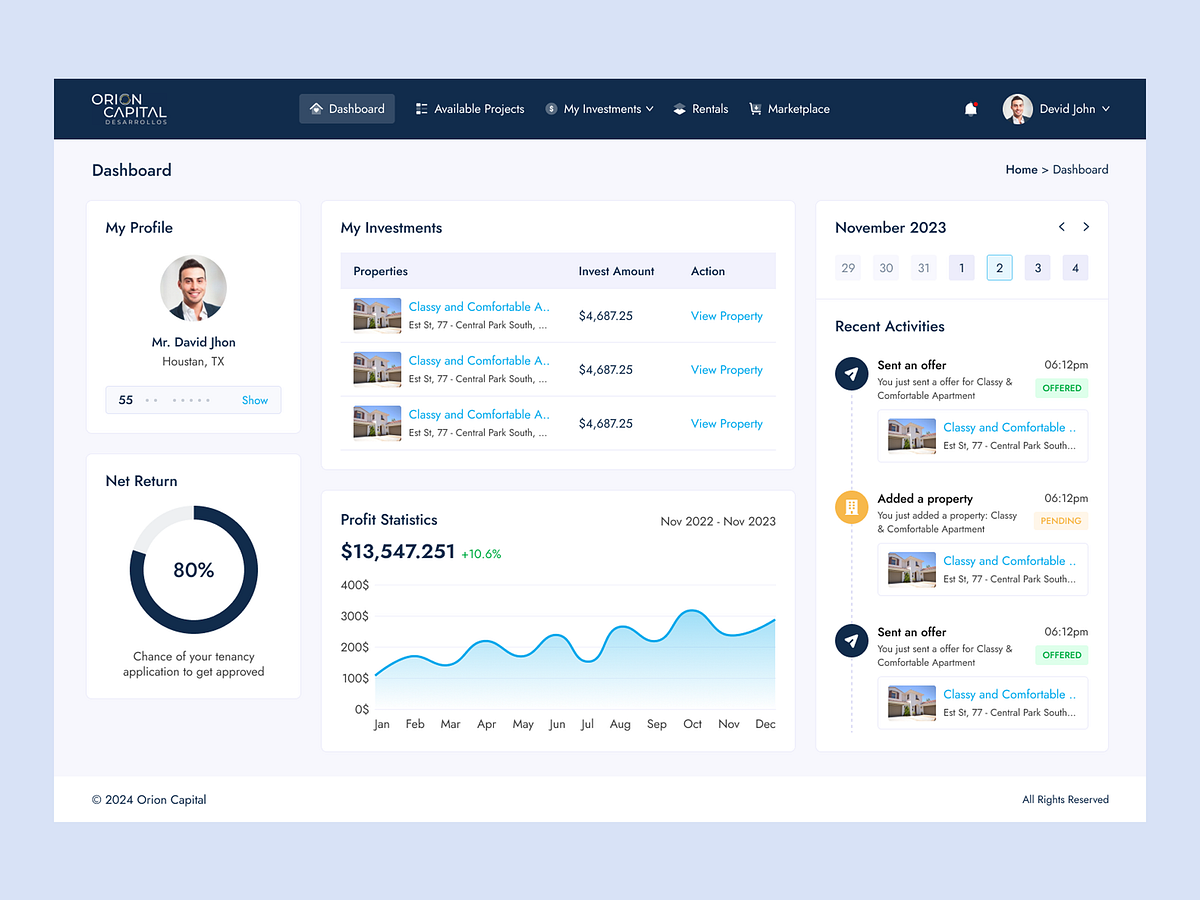 Real Estate & Property Management Dashboard – Clean & Profession by SD ...