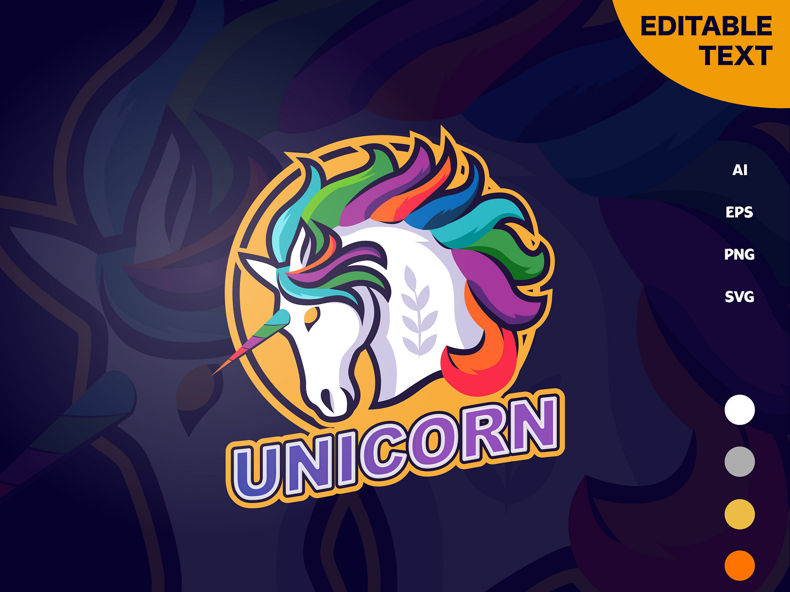 Rainbow unicorn logo by Olesia Kotelevska on Dribbble