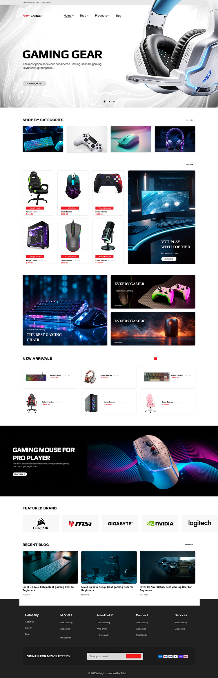 Gaming store website design by Tahrim Hasan on Dribbble
