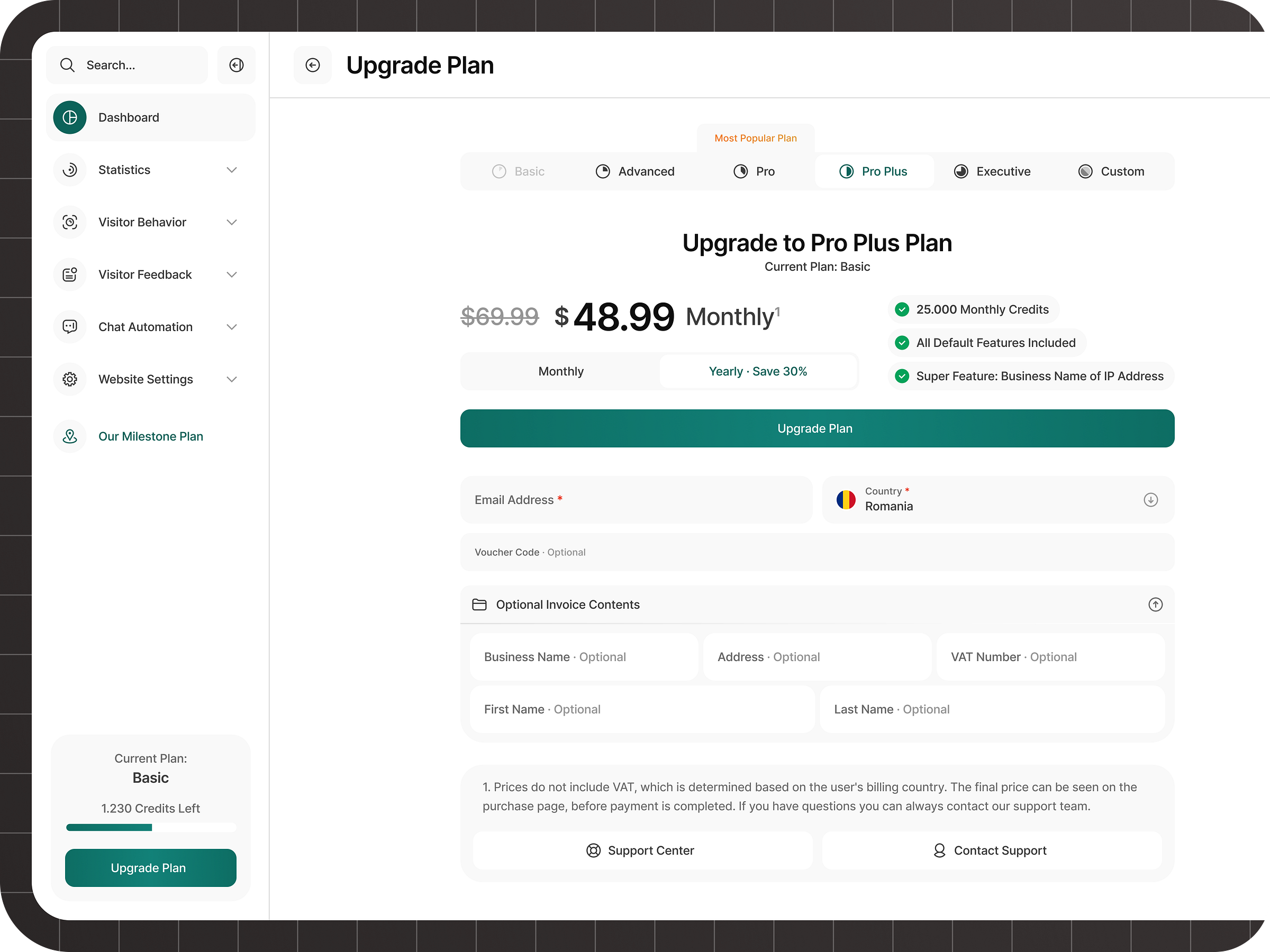 Upgrade Plan Settings Design Interface By Lucian Tudorache On Dribbble 