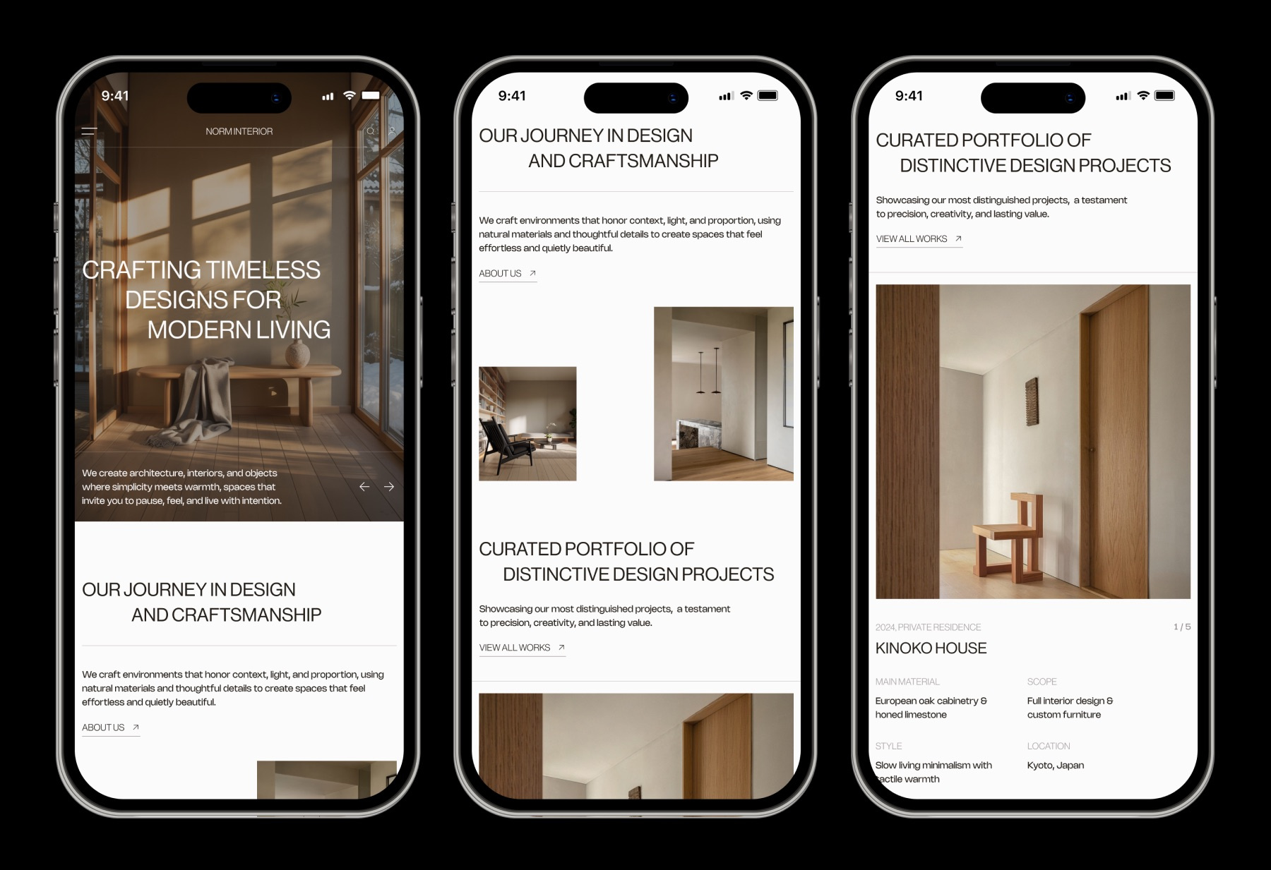 NI - Elegant Modern Furniture Interior Design Mobile Website App by ...