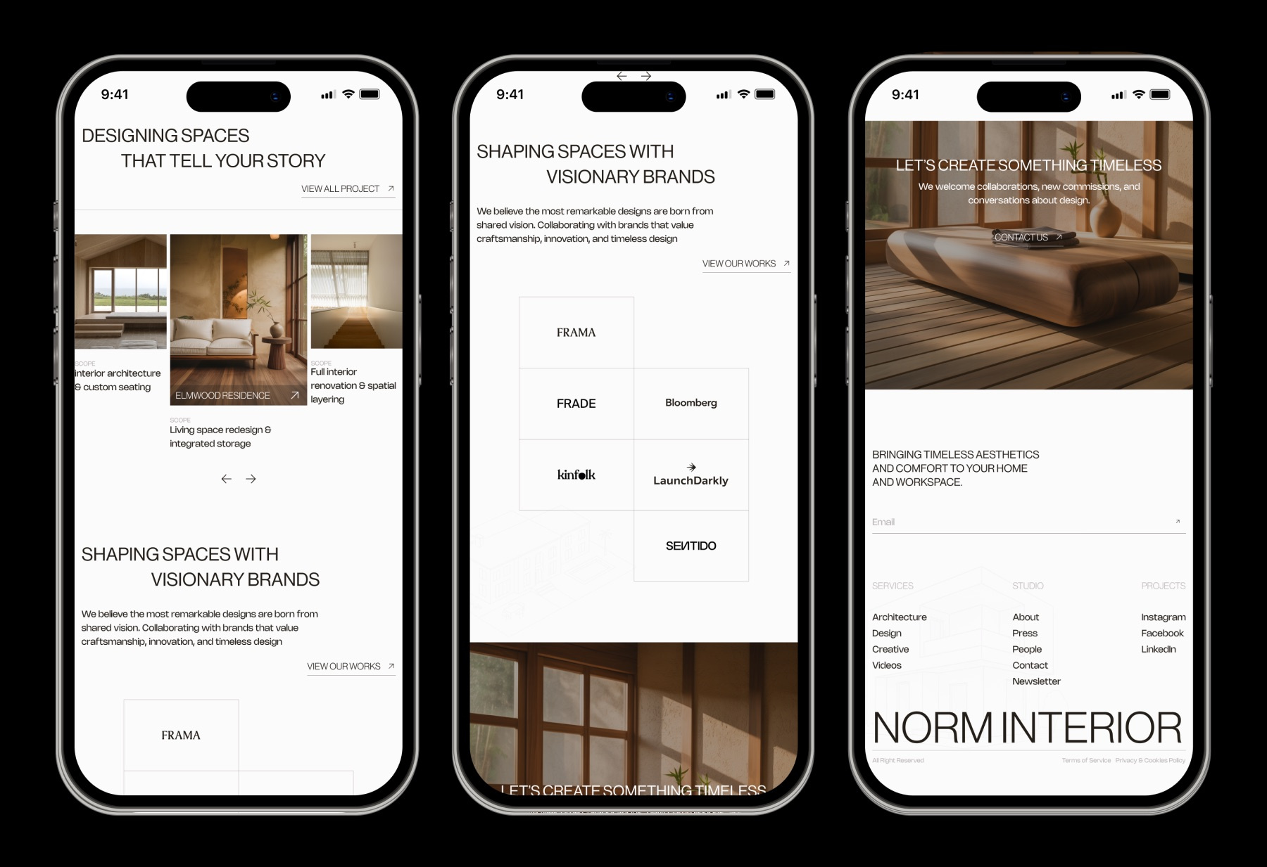NI - Elegant Modern Furniture Interior Design Mobile Website App by ...
