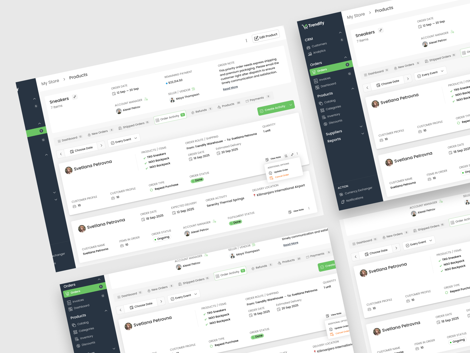 Order Management Dashboard UI – Clean & Modern Design by Master ...
