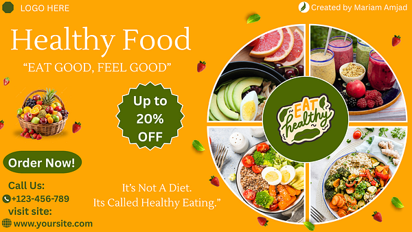 Healthy Food Poster by Mariam Amjad on Dribbble