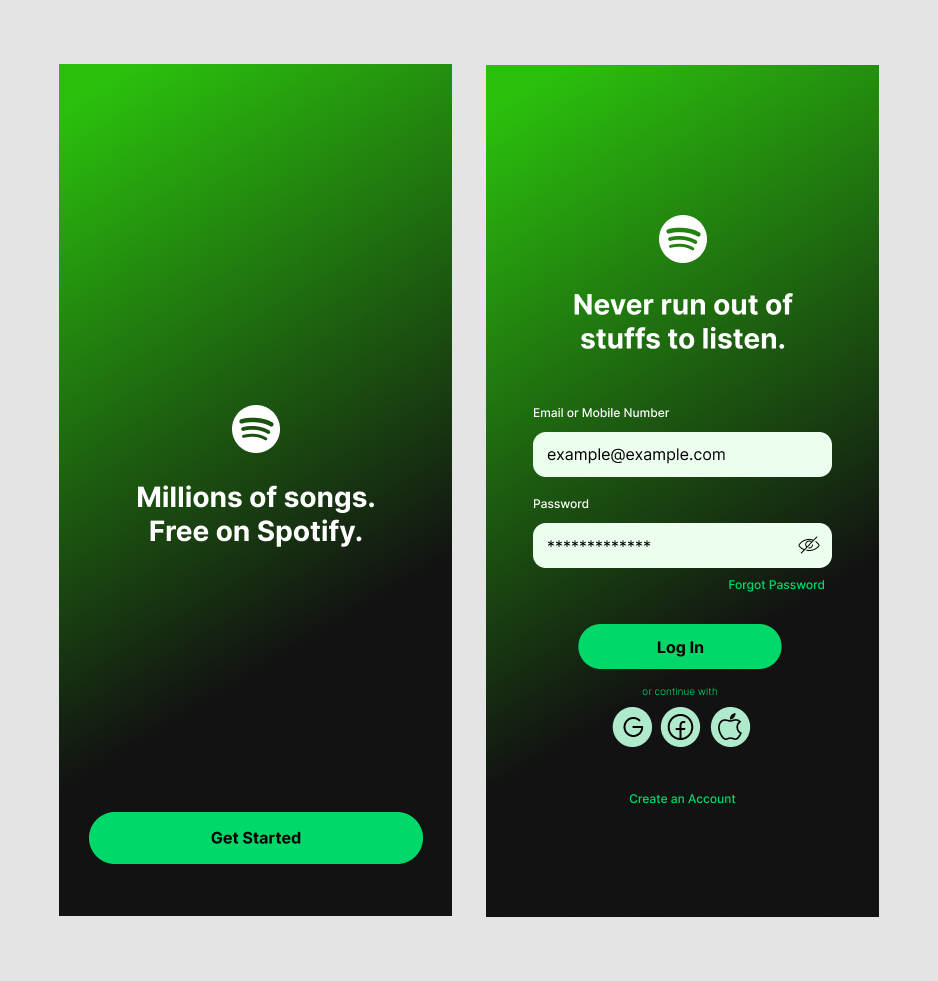 Spotify Login Reimagined by Alif Ahmed on Dribbble