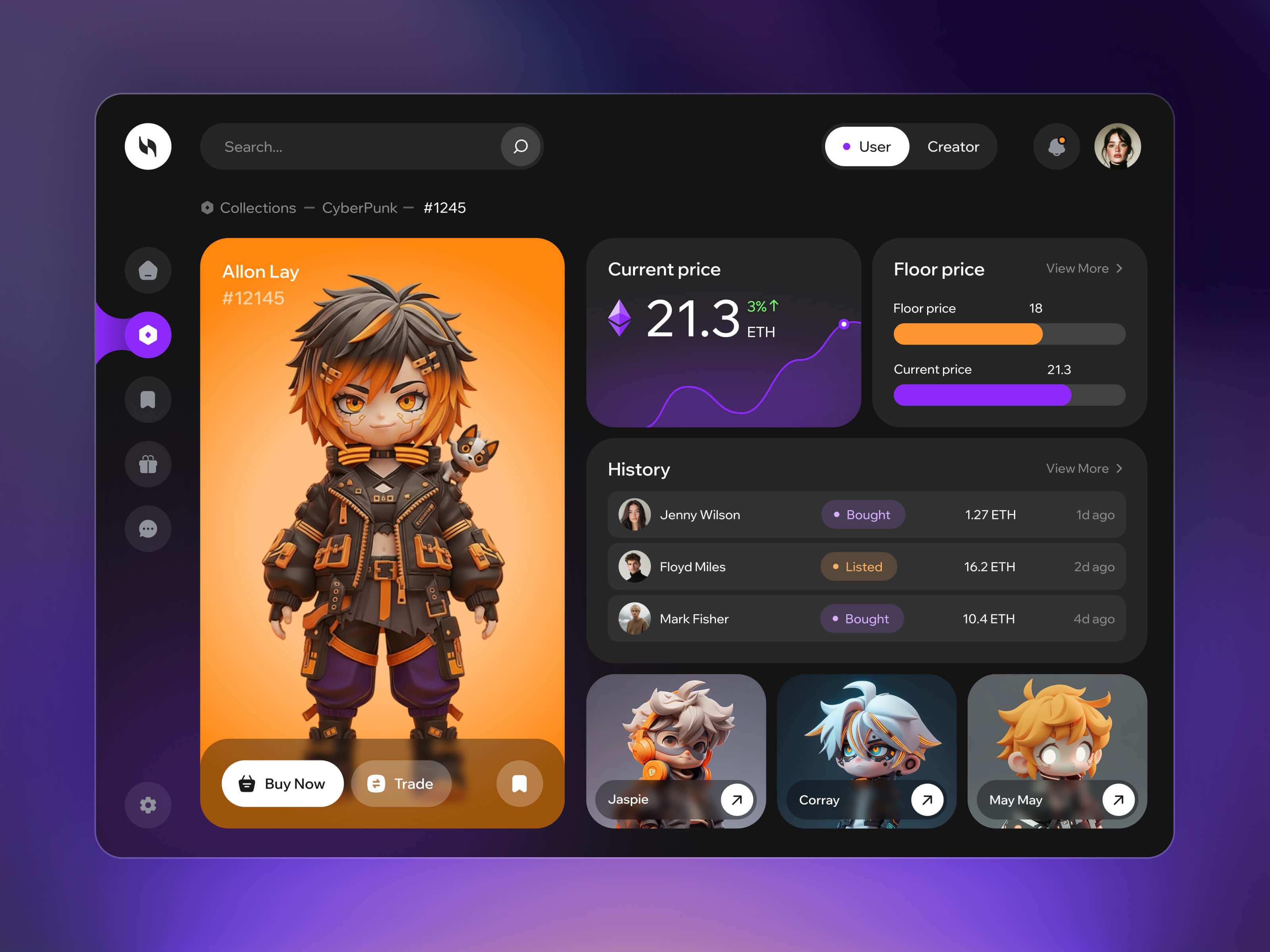 Web3 Design | Web3 | NFT Dashboard | NFT | Futuristic Design by ...