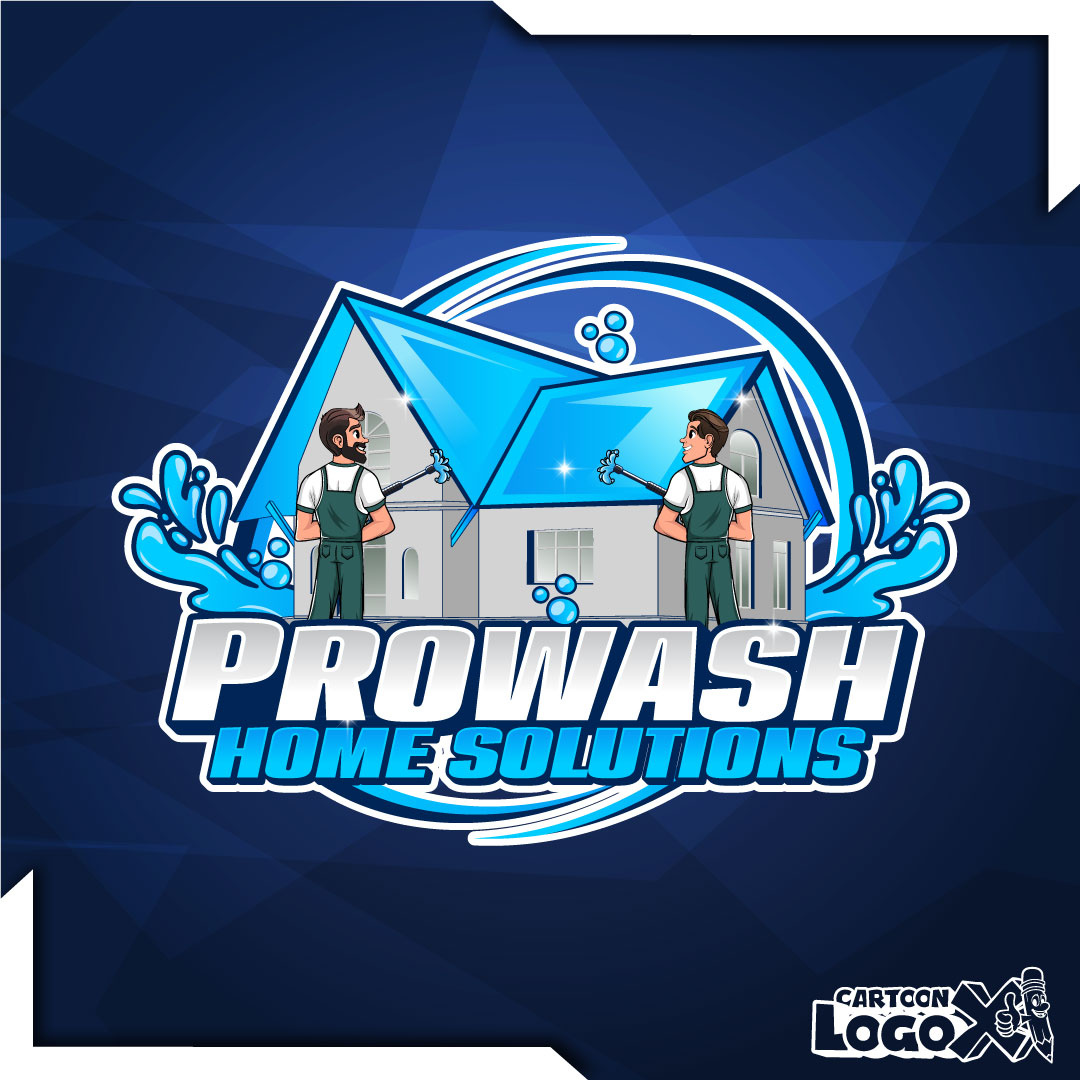 Custom Pressure Washing Cartoon Logo for Business Branding by Cartoon ...