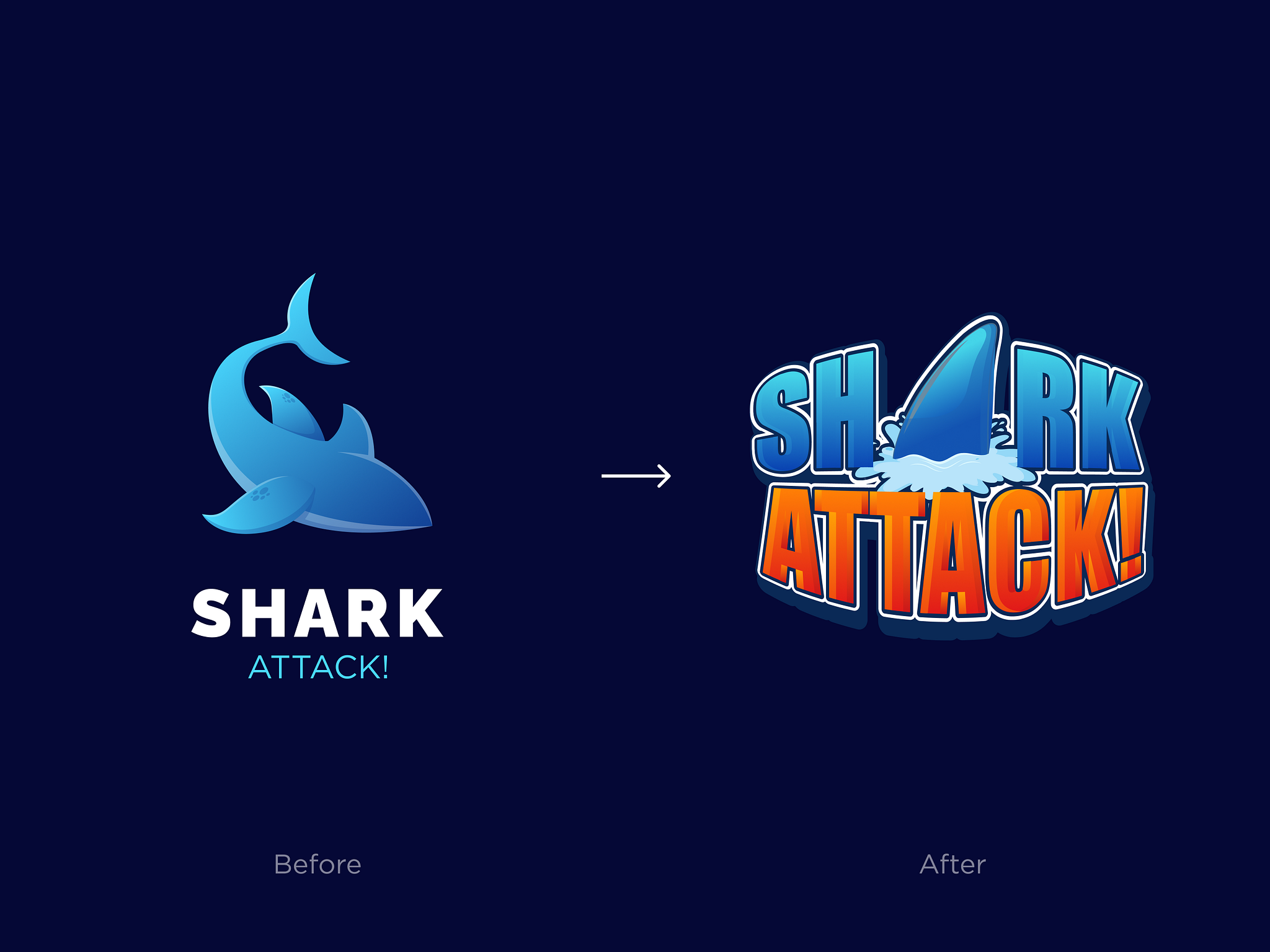 Shark Attack Logo Redesign by Dharmesh UIUX on Dribbble