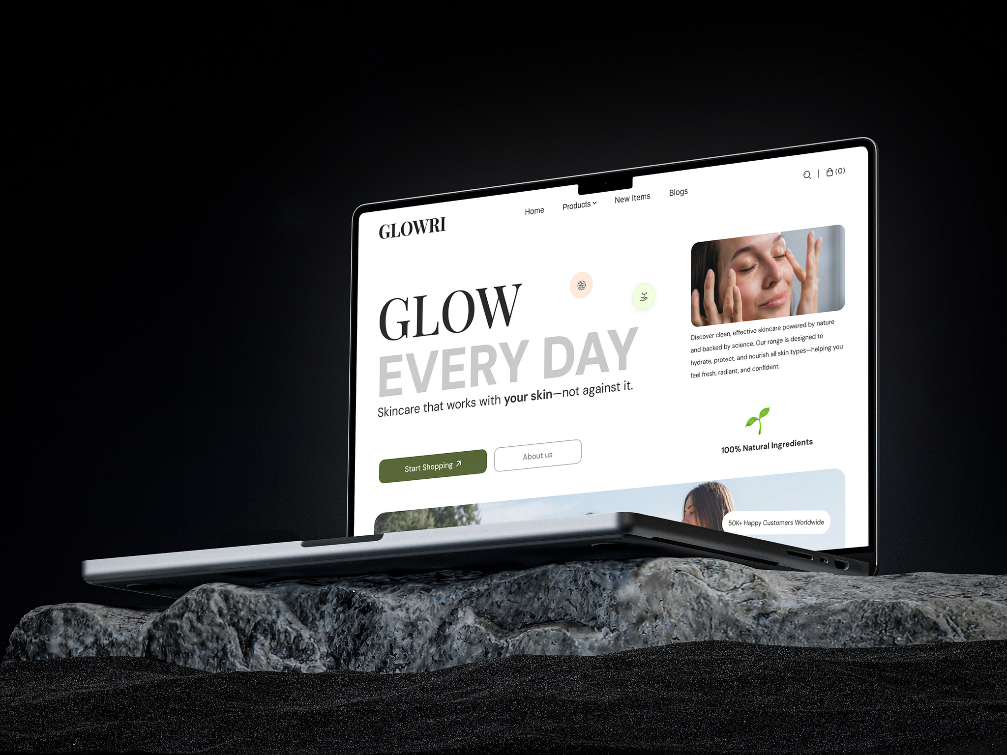 Glowri – Skincare E-commerce Website Design by Techwitpro UI/UX for ...