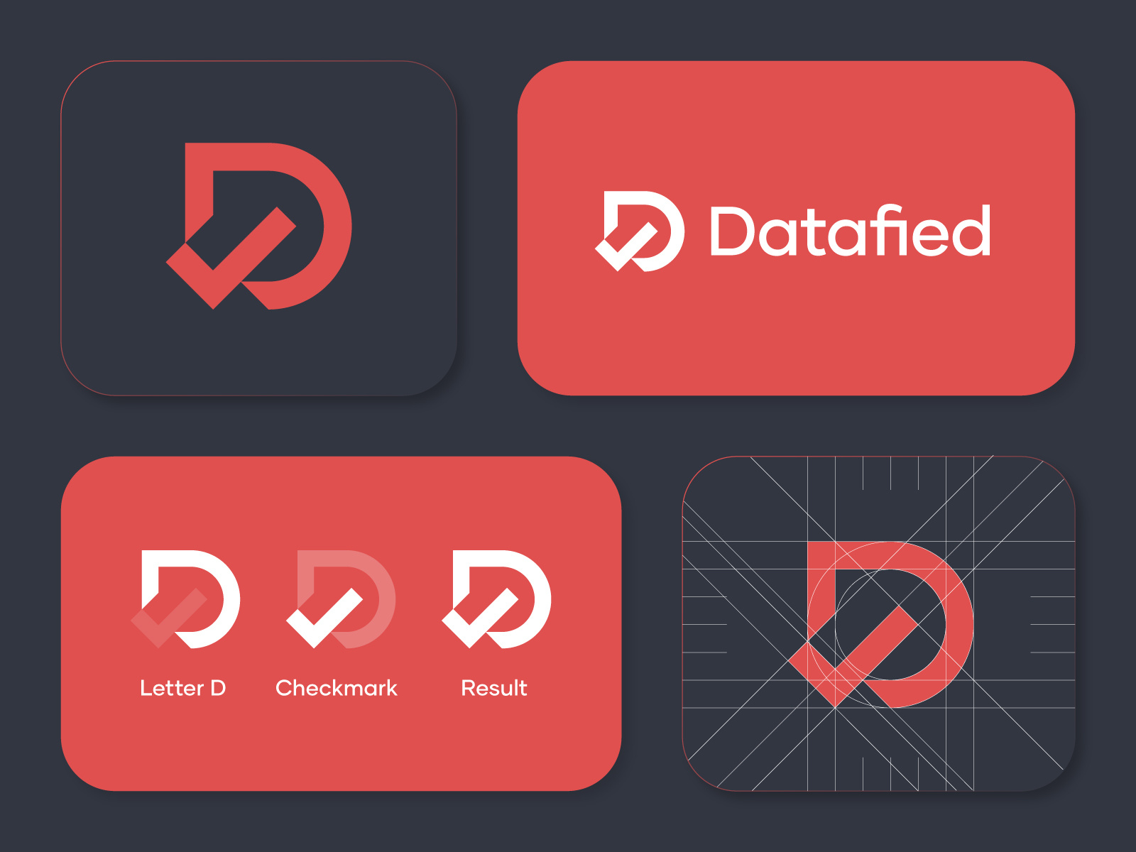 Datafied - D + Checkmark logo by Artetive Studio on Dribbble