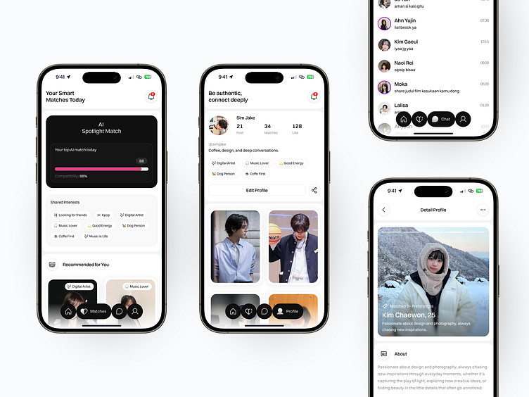 HeartSync - Dating App UI by Pota Design for Potara Studio on Dribbble