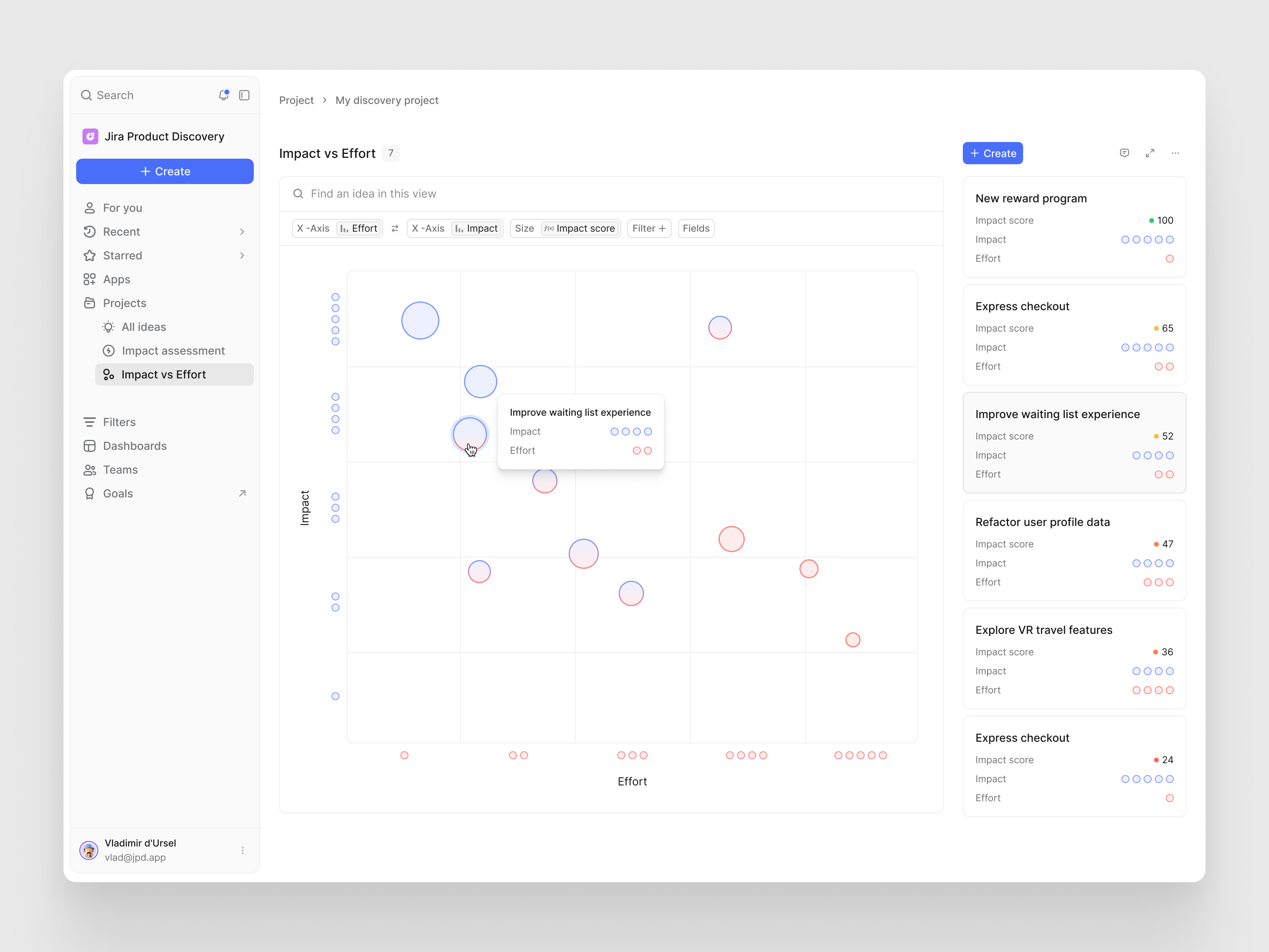 Jira Product Discovery redesign concept 3 by Vlad on Dribbble