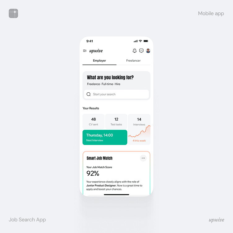 Job Search App - Mobile UI Concept by Vlad Tyzun for Radiant Studio on ...