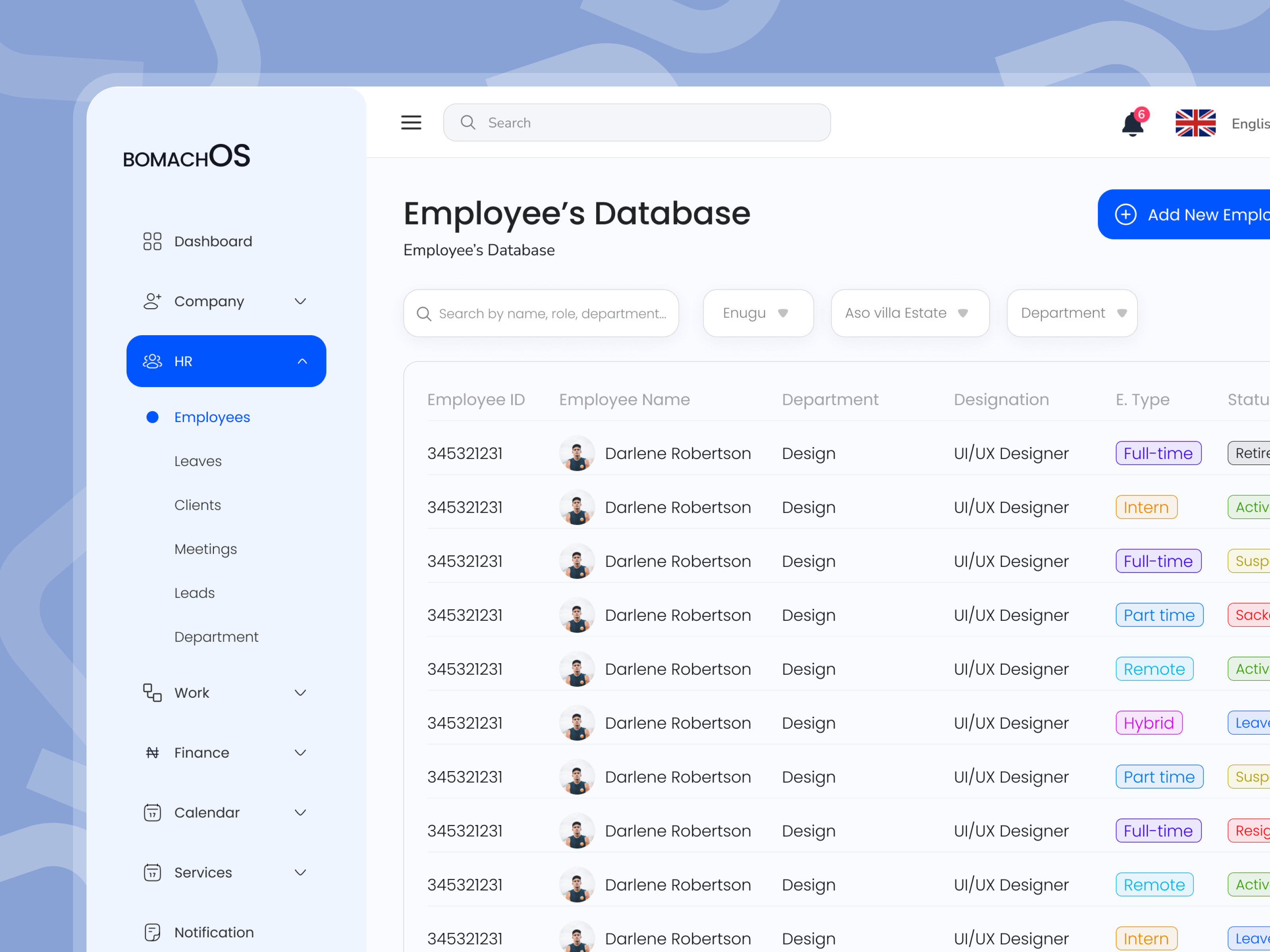 Employee Management System by Kcee_milly on Dribbble