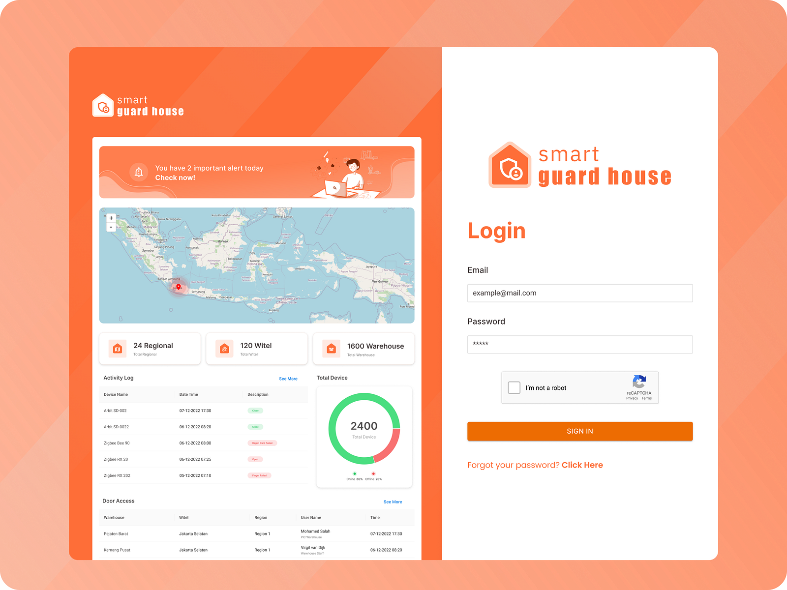 Smart GuardHouse - Login Page by Nabilla Zachra on Dribbble