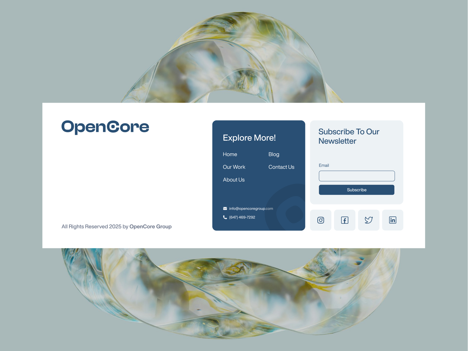 OpenCore Footer UI UX Design by Sameer Siddiqui on Dribbble