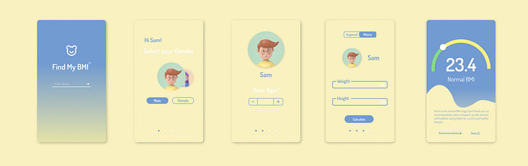 BMI Calculator UI by A-nan on Dribbble