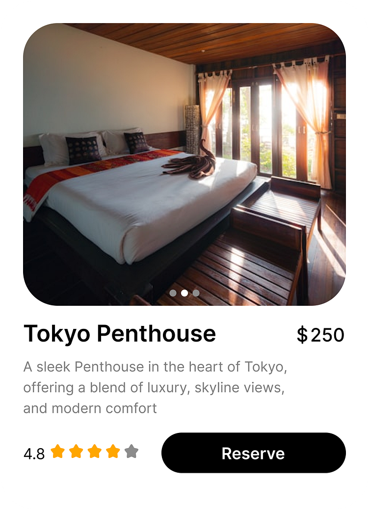 Hotel Booking Card UI by Shahd Mohamed on Dribbble