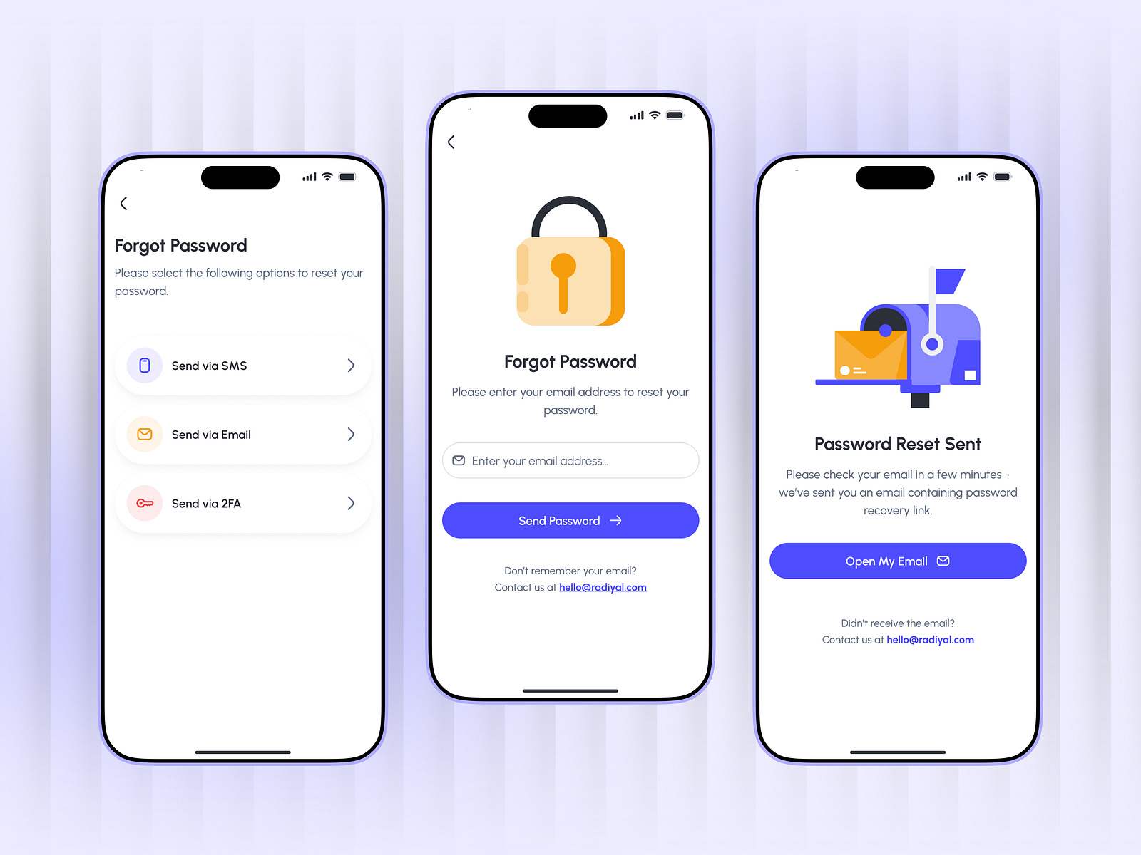 Forgot Password Screen Design | Radiyal by Radiyal → ️ Hire Now on Dribbble