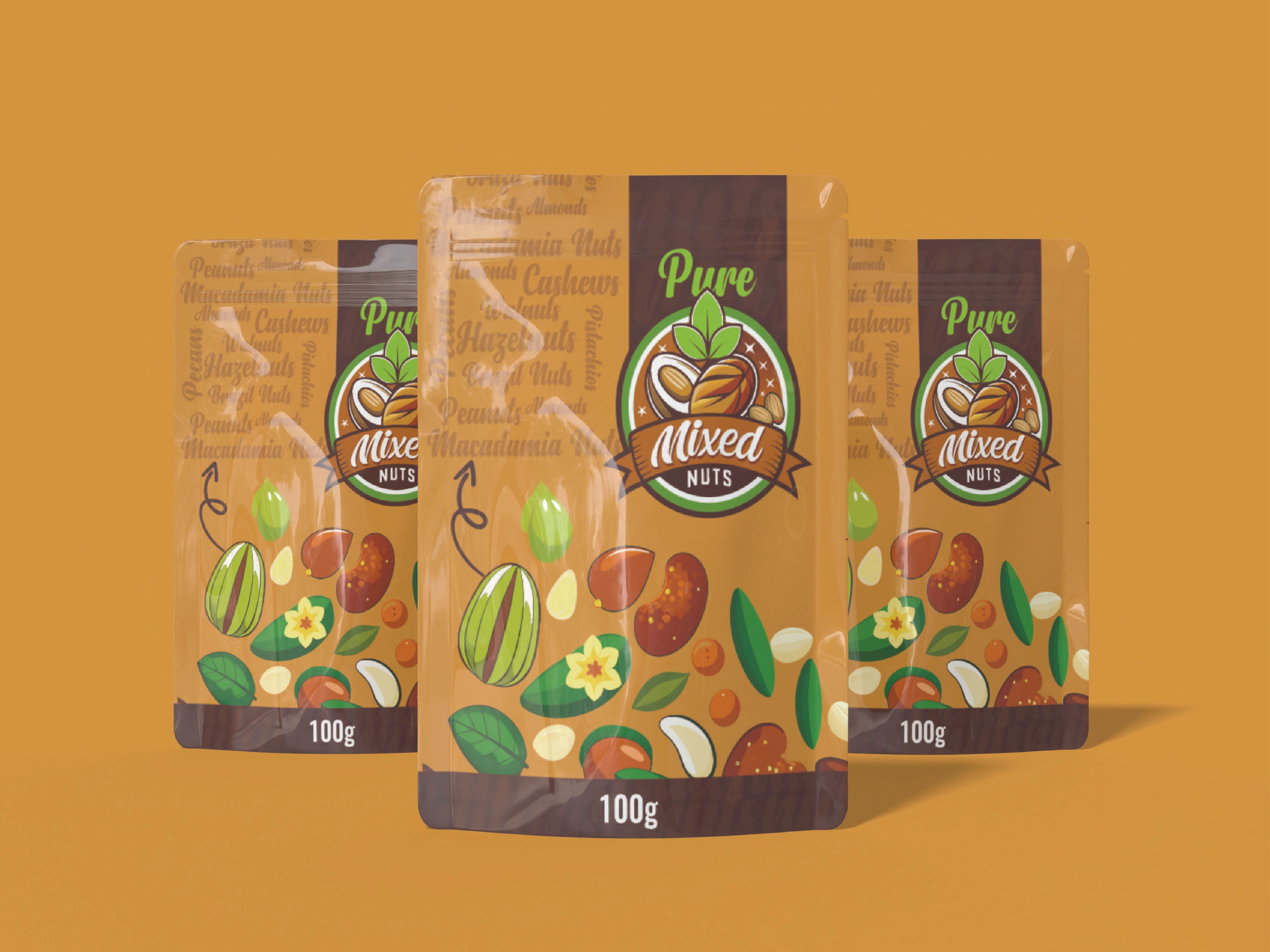 Mixed Nuts Food Packaging Design by badhan666 on Dribbble