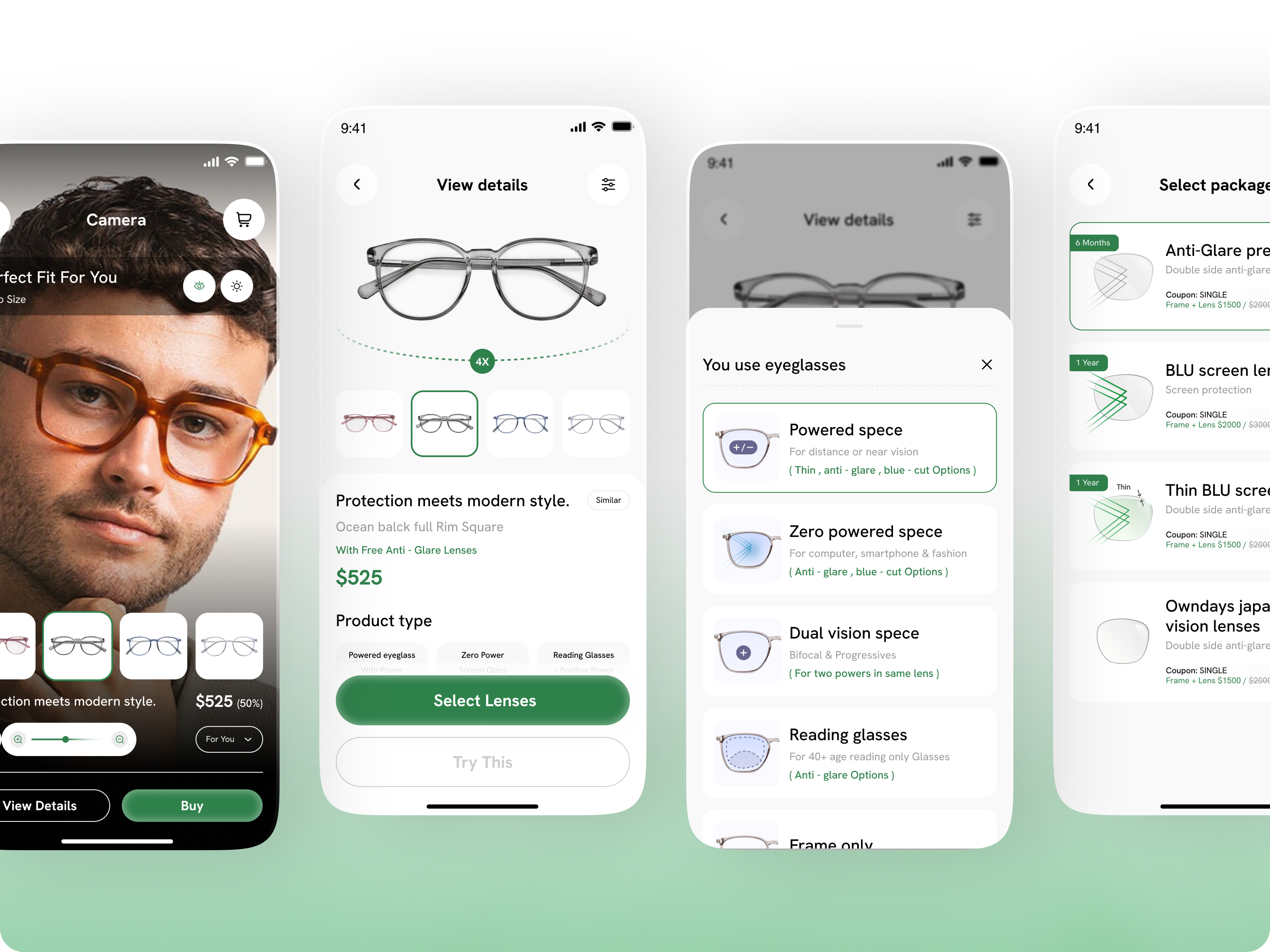 Eyeglass - Eyewear AI Mobile App UI by Sahil Dobariya for Heloxone ...