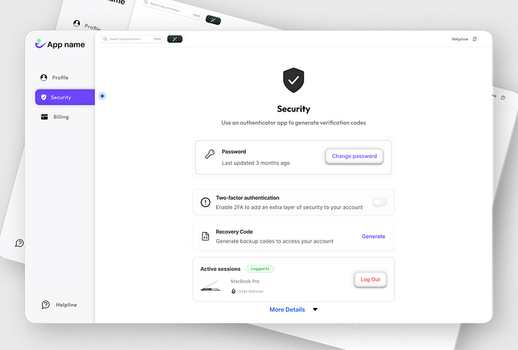 2 Factor authentication page modern UI UX design 2026 by Nesar ali shah ...