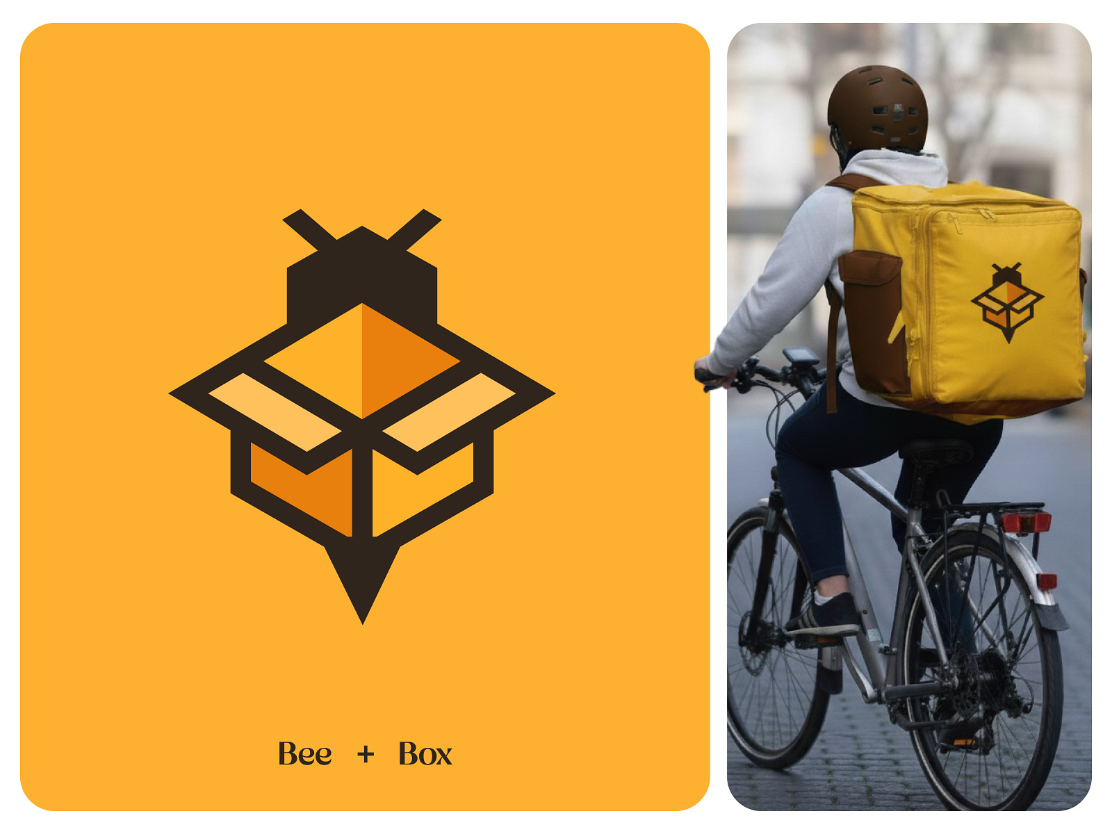 Bee with Delivery Box Parcel Logo by WaliSony on Dribbble