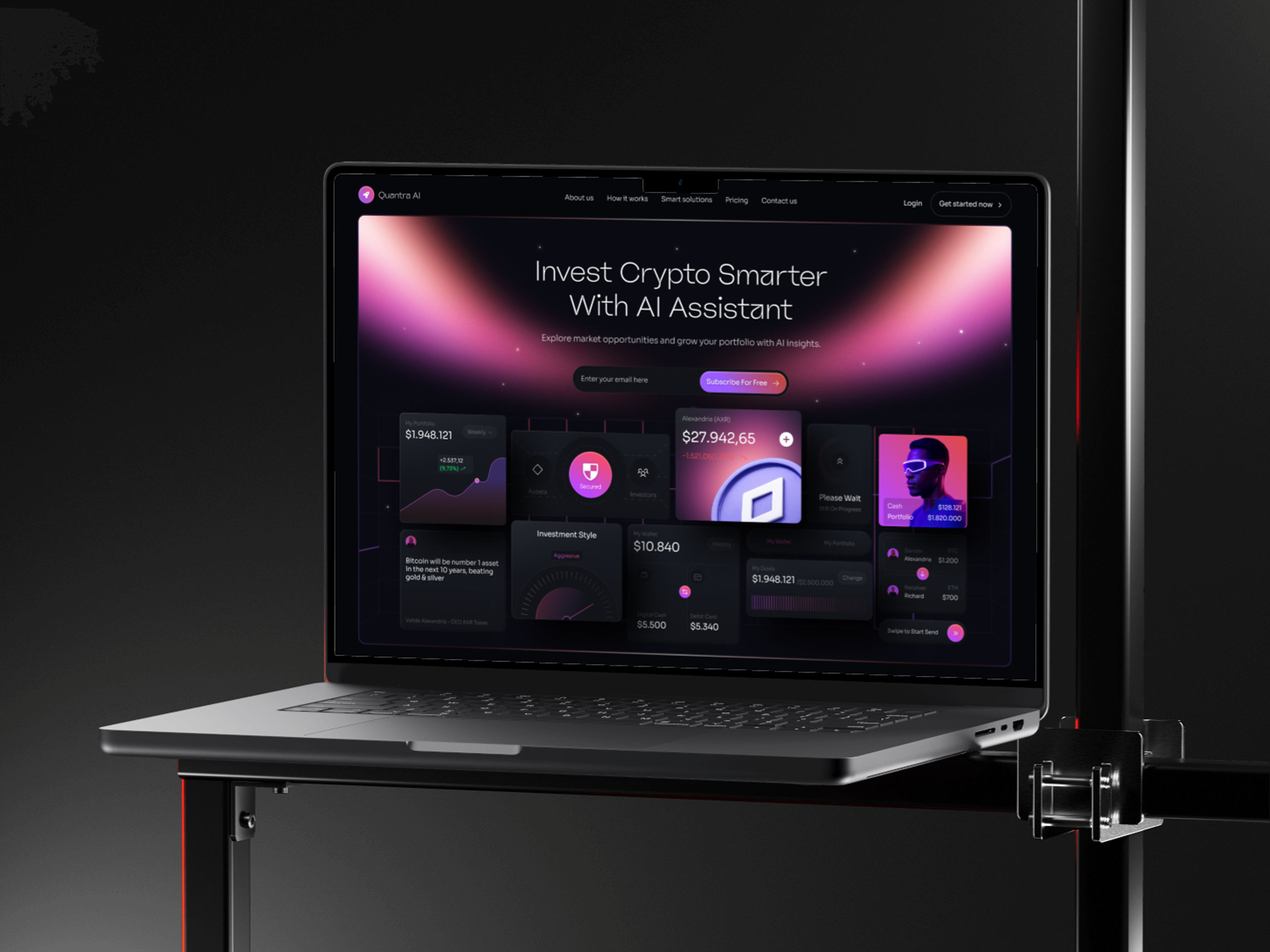 Quantra.ai - AI Crypto Investment Landing Page Animation by Adam ...