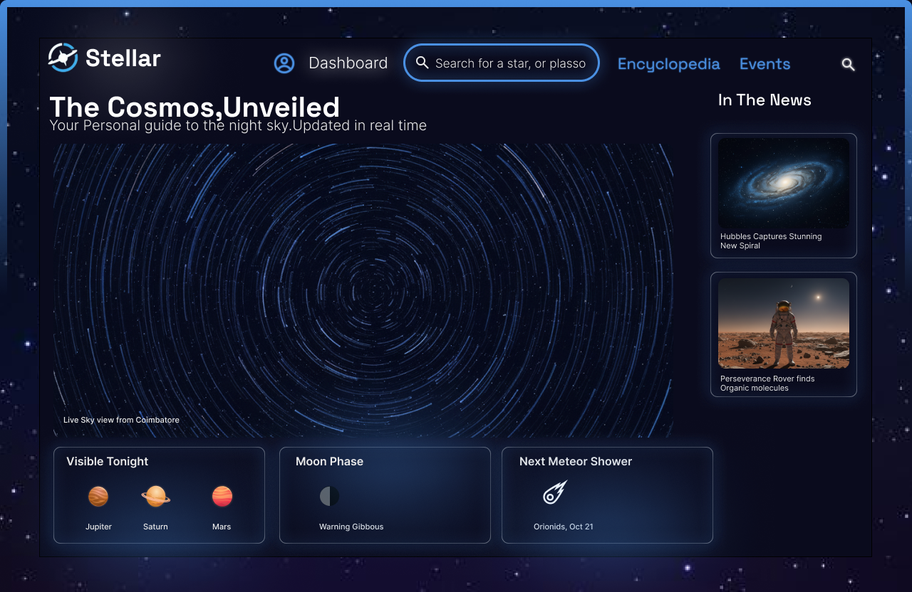 Stellar: Cosmic UI/UX for Astronomy by Vikash J on Dribbble