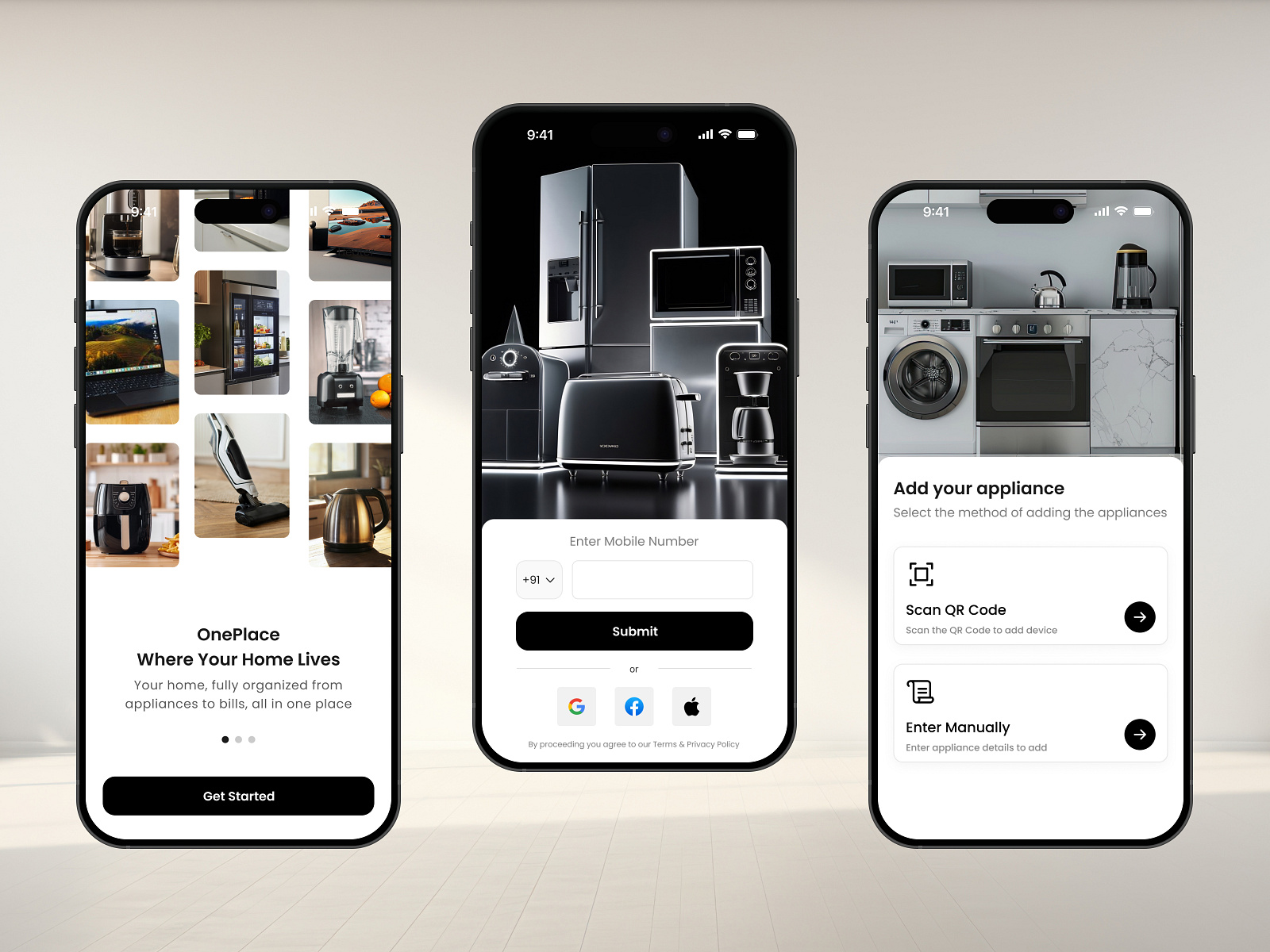 Oneplace - Home Appliances Management App by Rutuja Ghanwat on Dribbble