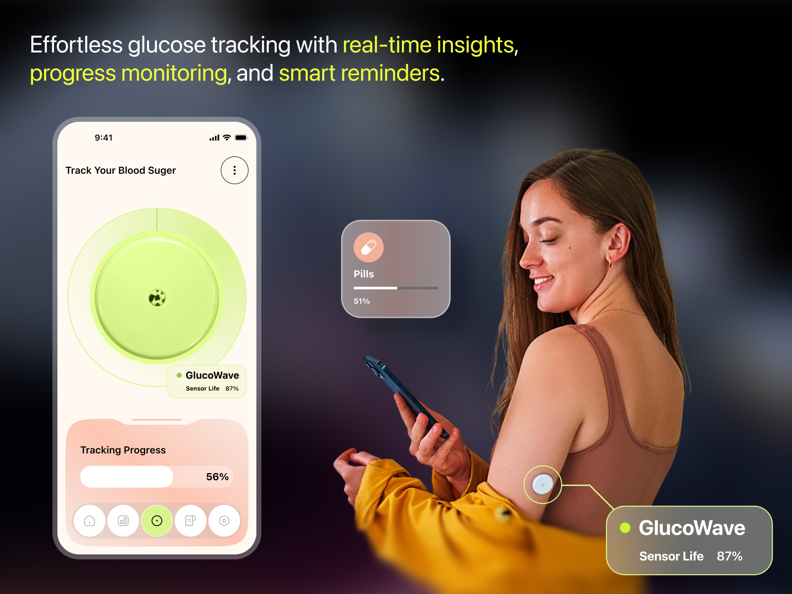 GlucoWave: AI-Powered Glucose Tracking app by MultiQoS on Dribbble