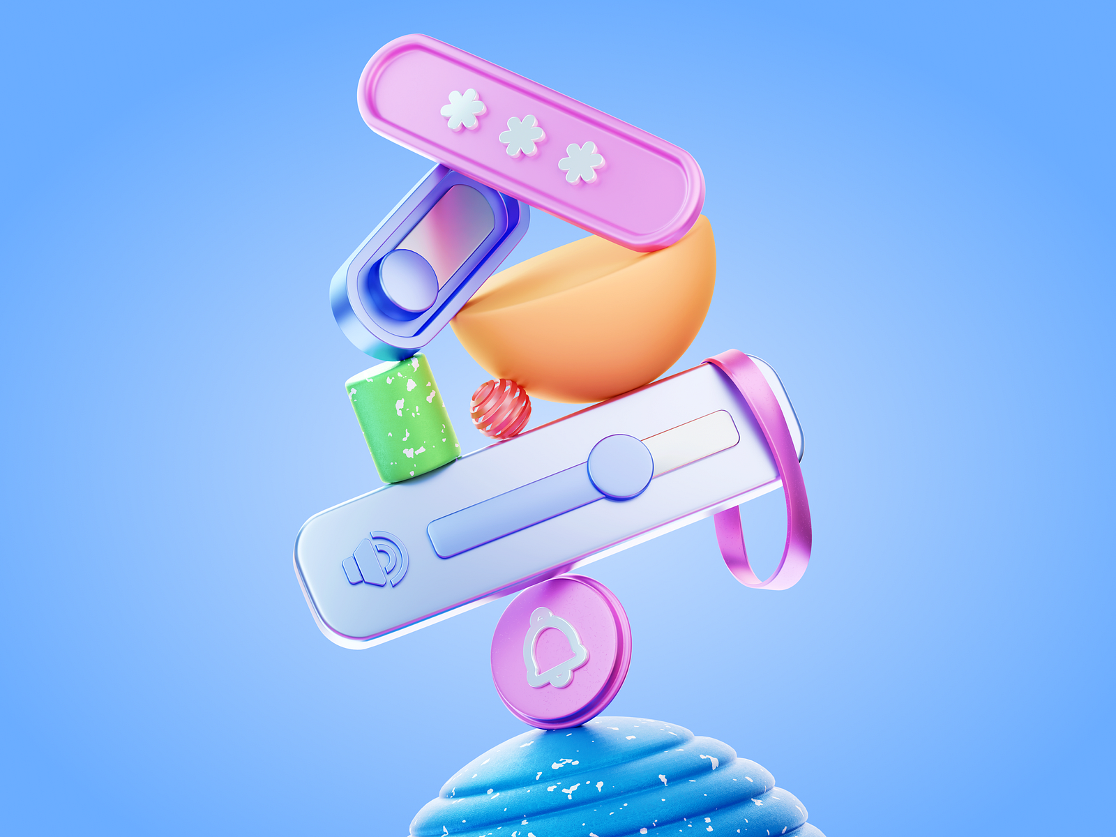 Floating Sliders & Buttons – CG UI Abstraction by Denis Lomov for Red ...