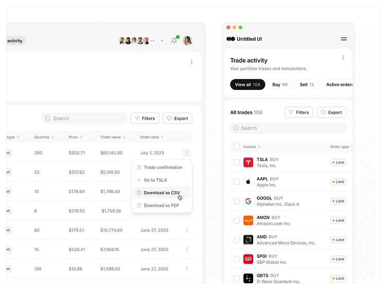 Table row actions — Untitled UI by Jordan Hughes® on Dribbble