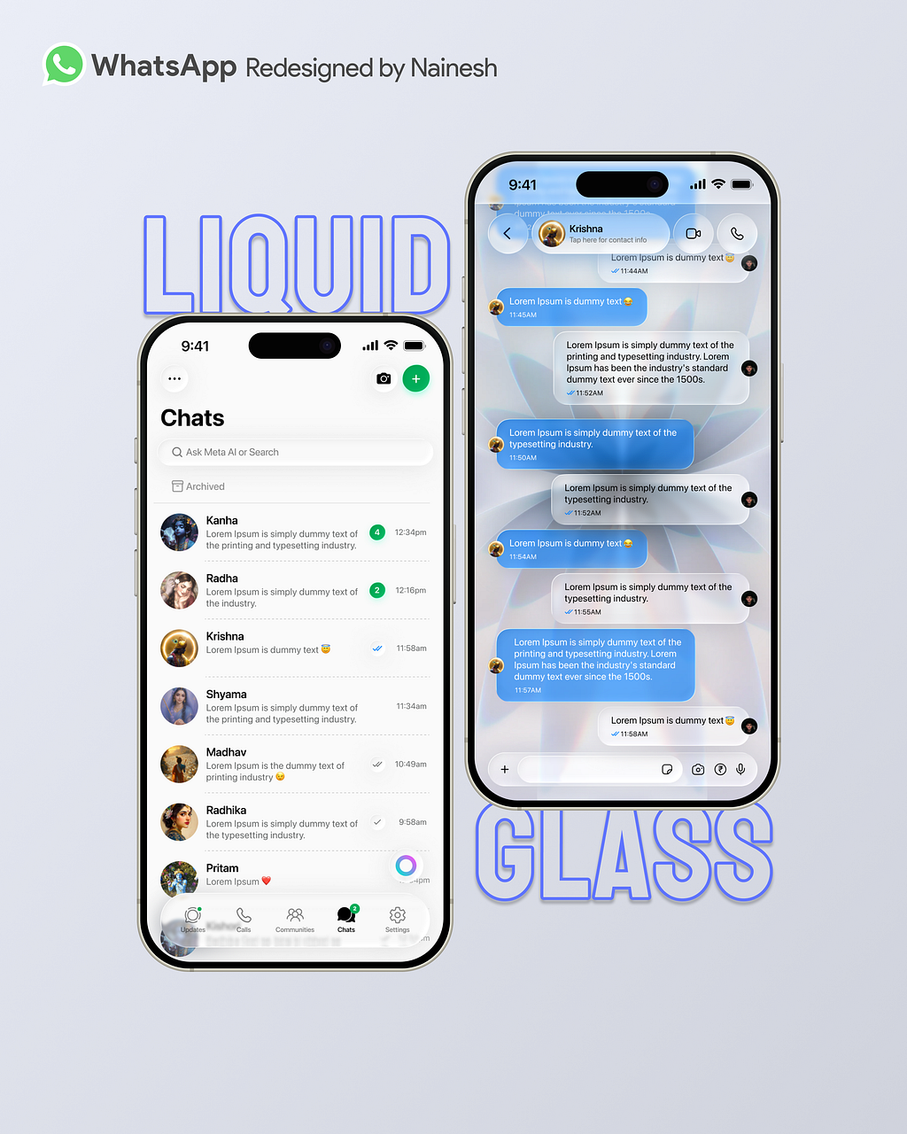 WhatsApp - Liquid Glass Redesign by Nainesh Selarka on Dribbble