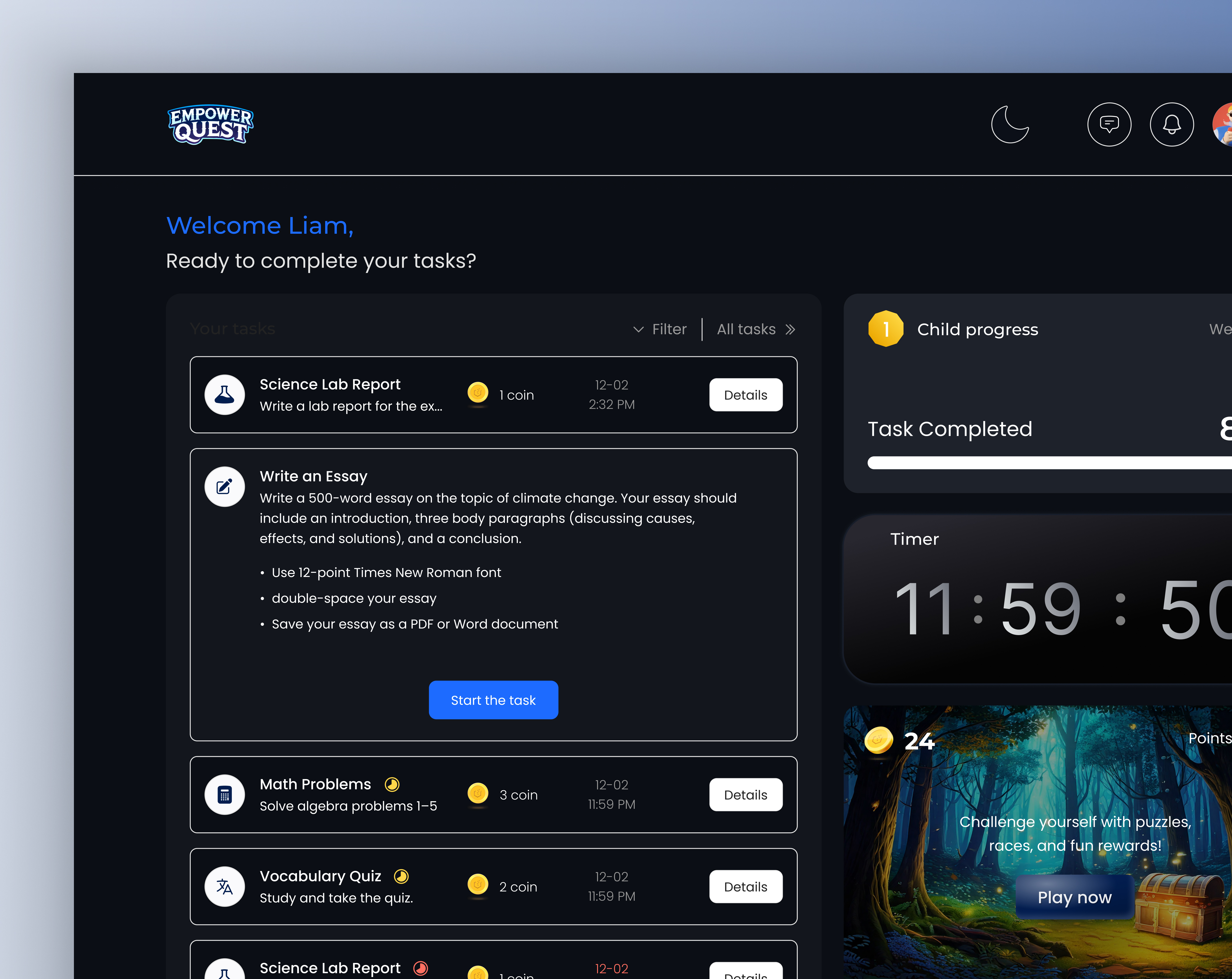 Empower Quest – Gamified Learning Web App UI by Ryven Global LLC on ...