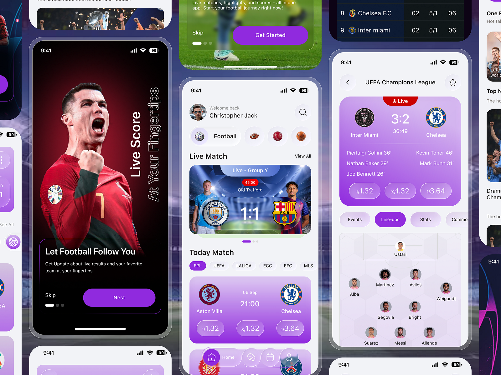 Football Live Score App by Blend wrk UI/UX on Dribbble