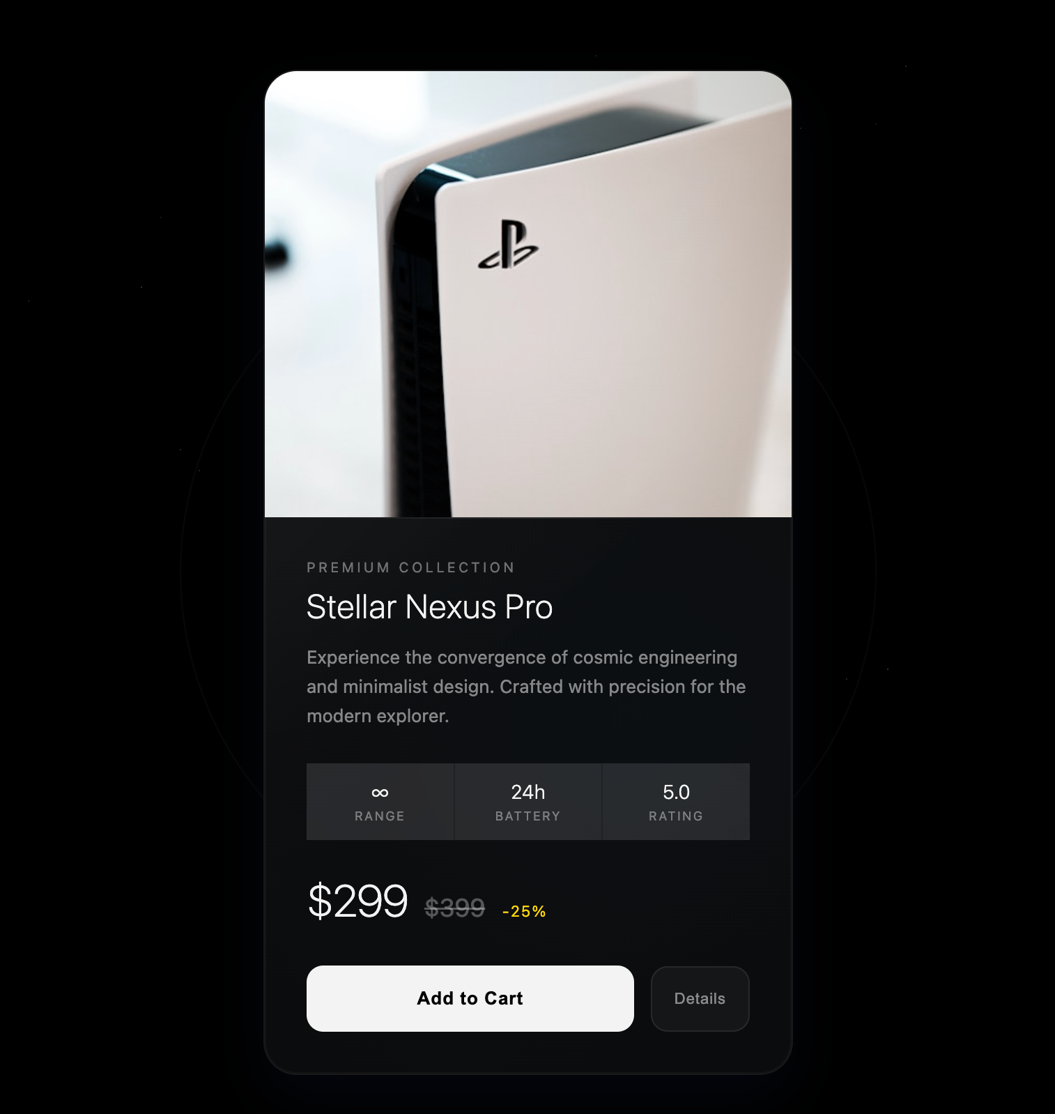 Cosmic Product Card UI Template (Source code provided) by ...