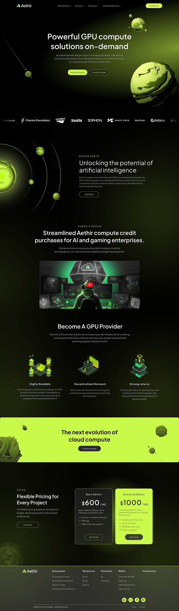 Aethir Ai website l Powerful Gpu solutions by Sheikh Shovon on Dribbble