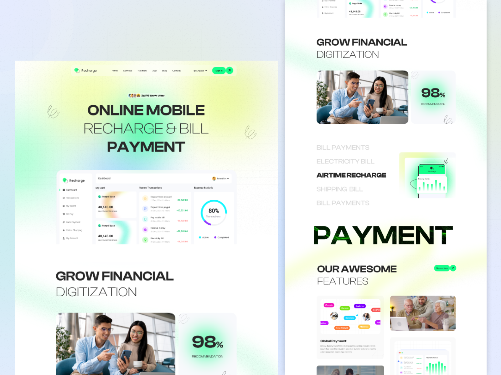 Mobile Recharge and Bill Payment by Razaur Rahman on Dribbble