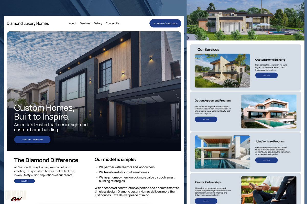 Home Builder Website Mockup — Clean Squarespace Design by Chikara ...