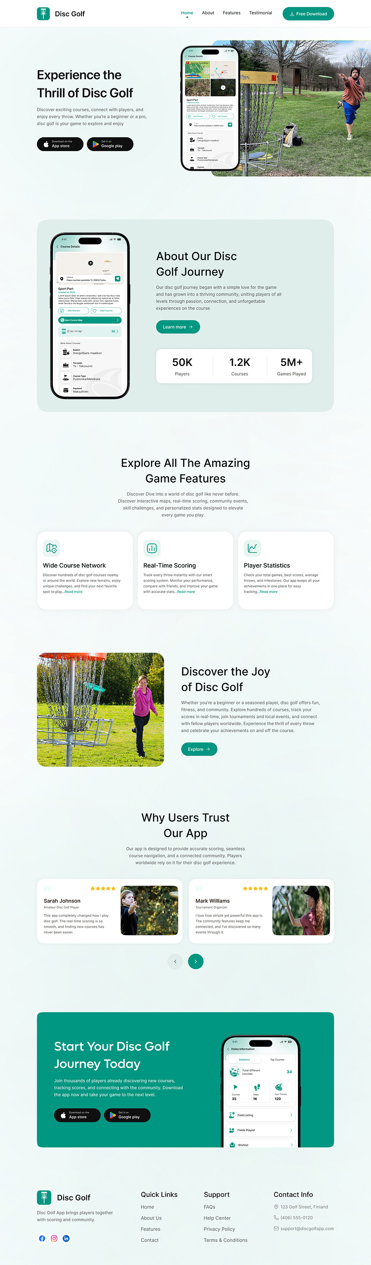 Disc Golf Landing Page Design by Asif Iqbal on Dribbble