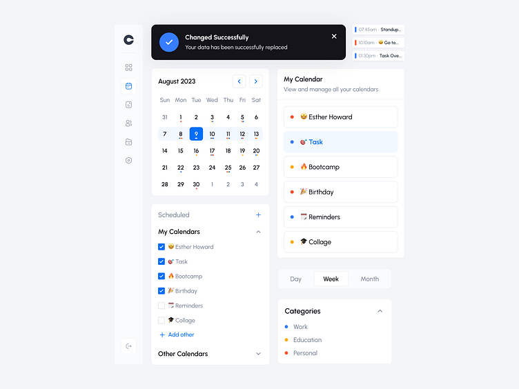 Calendar - Dashboard Design by Anisah Dipa for Dipa Inhouse on Dribbble