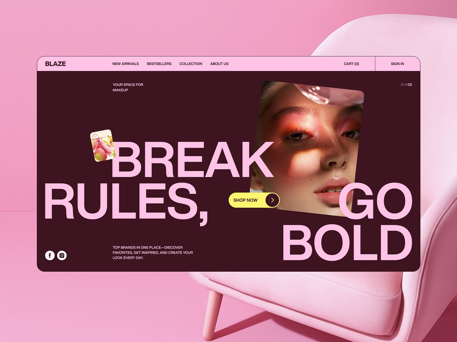 Blaze Beauty — Bold E-commerce UI for a Modern Makeup Brand by Dave Omeiza Website Design ...