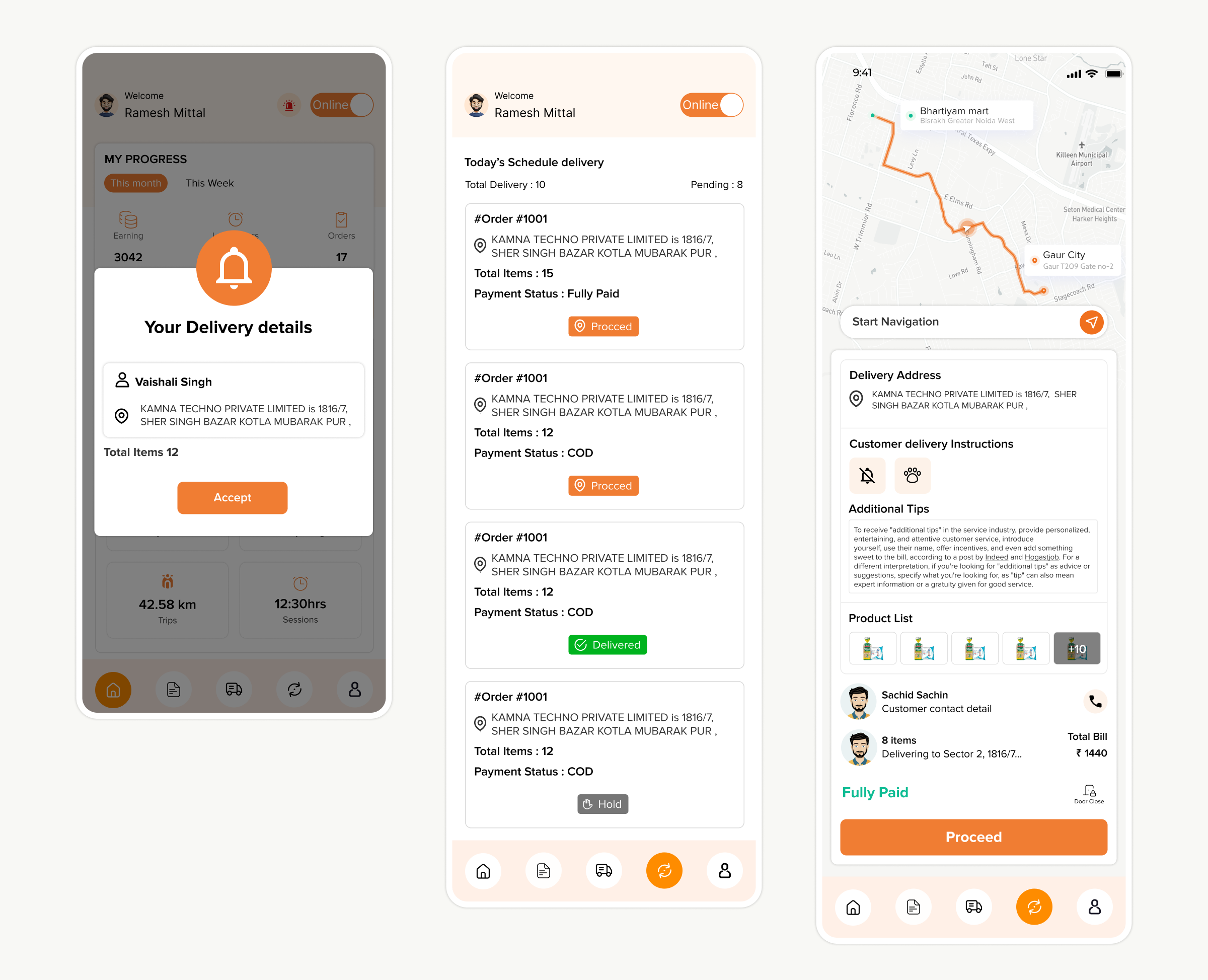 Delivery App by Vikas Gupta on Dribbble